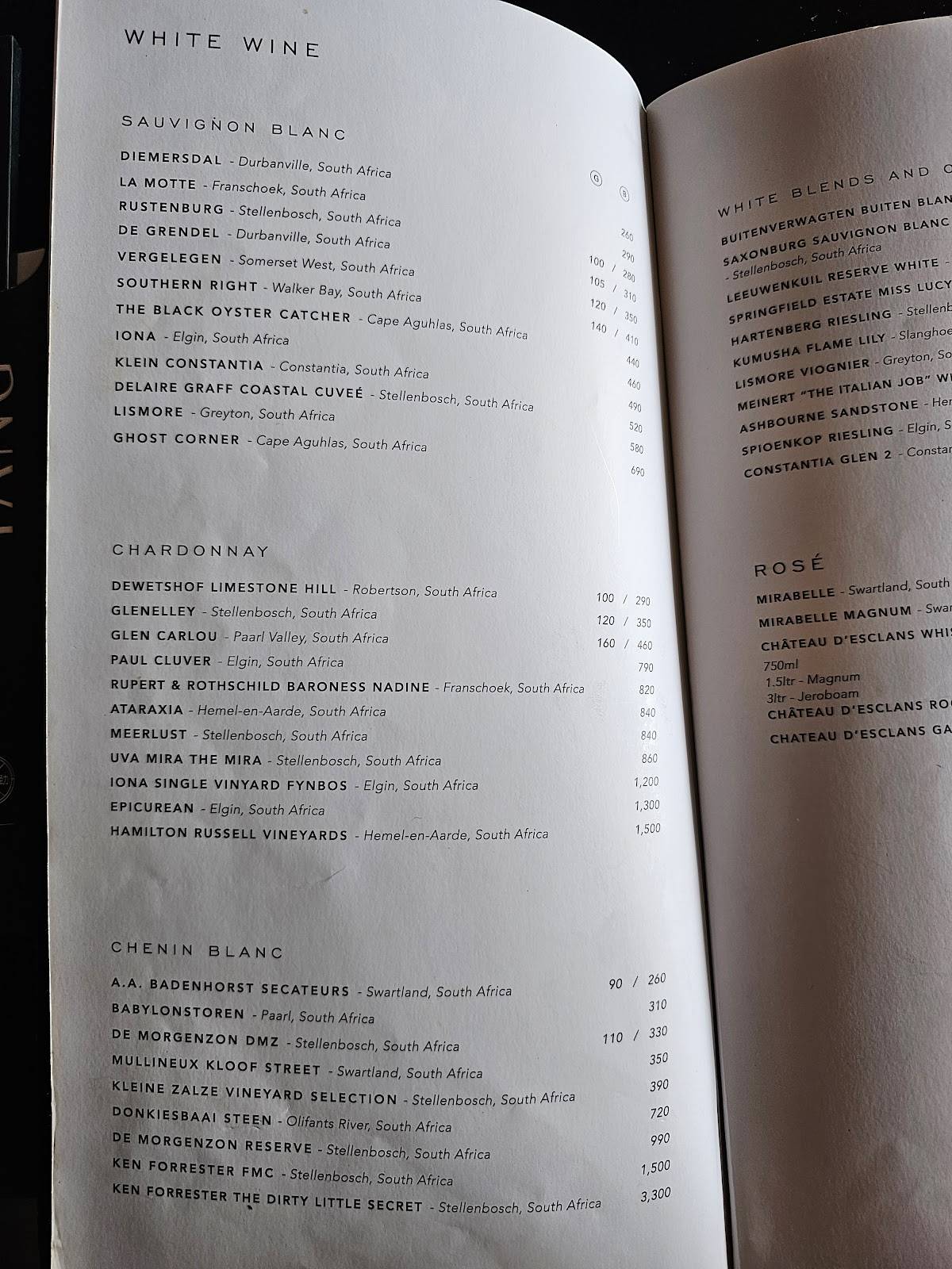Menu at TANG Asian Luxury Restaurant & Bar, Sandton