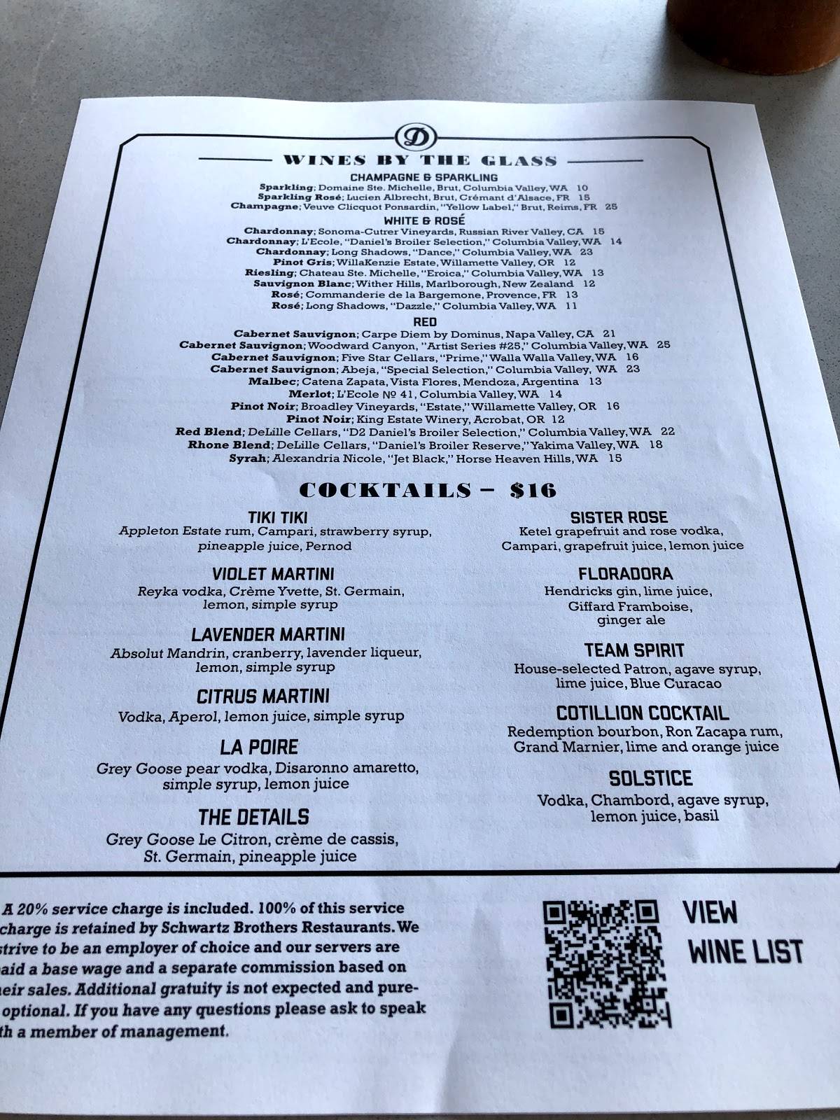 Menu at Daniel's Broiler - Leschi steakhouse, Seattle, 200 Lake ...