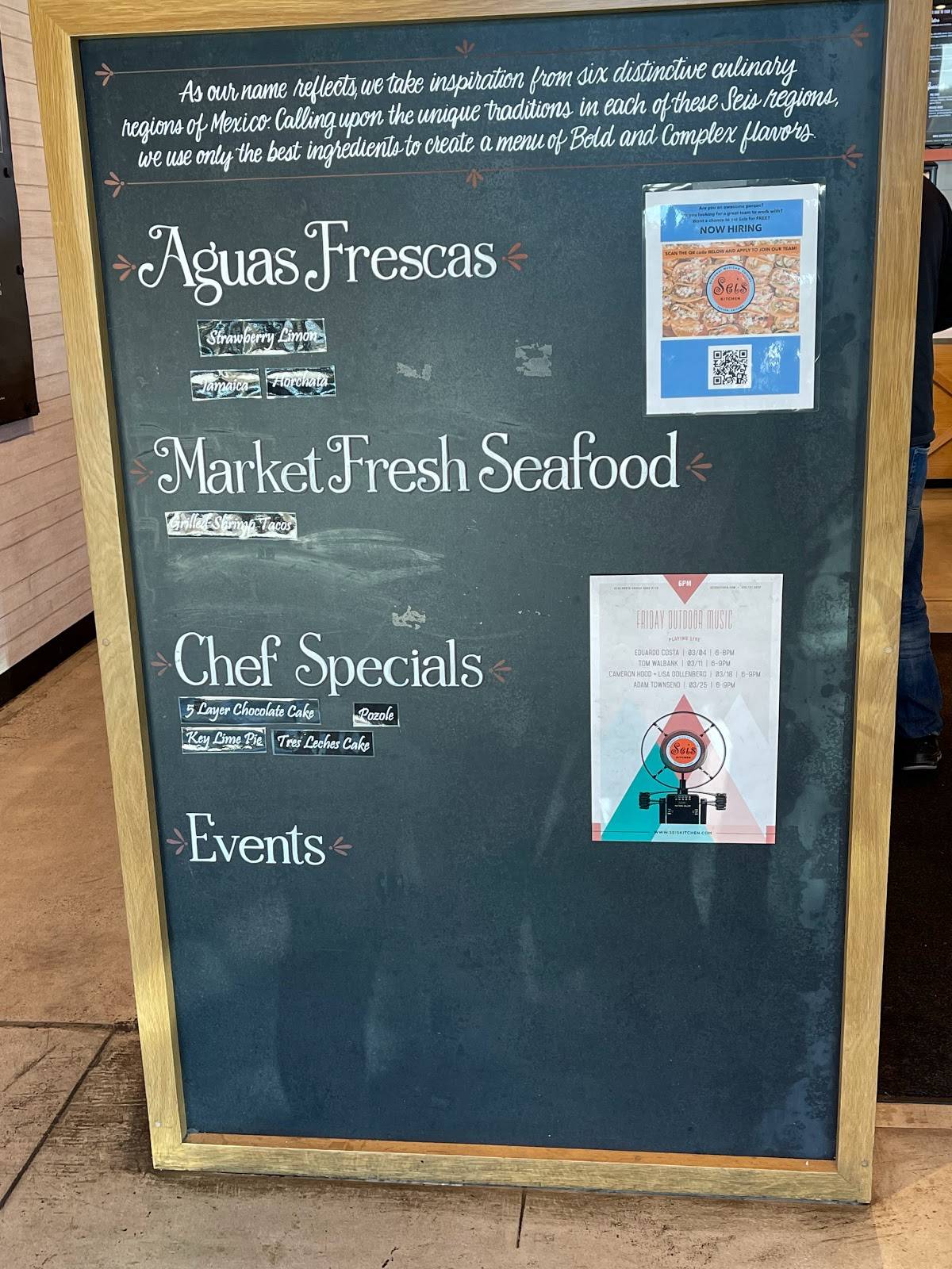 Menu at Seis Kitchen Oro Valley restaurant, Oro Valley