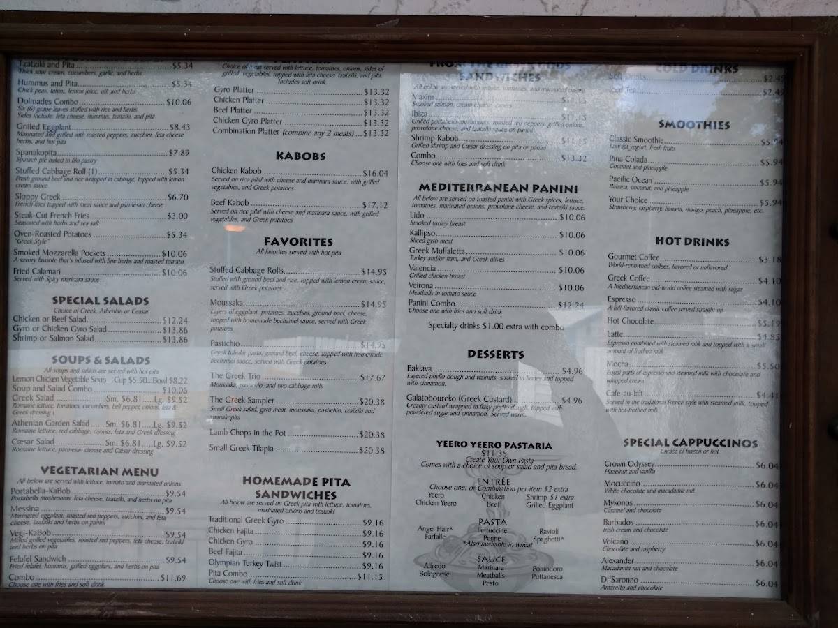 Menu at Yeero!!!-Yeero!!! restaurant, Shreveport