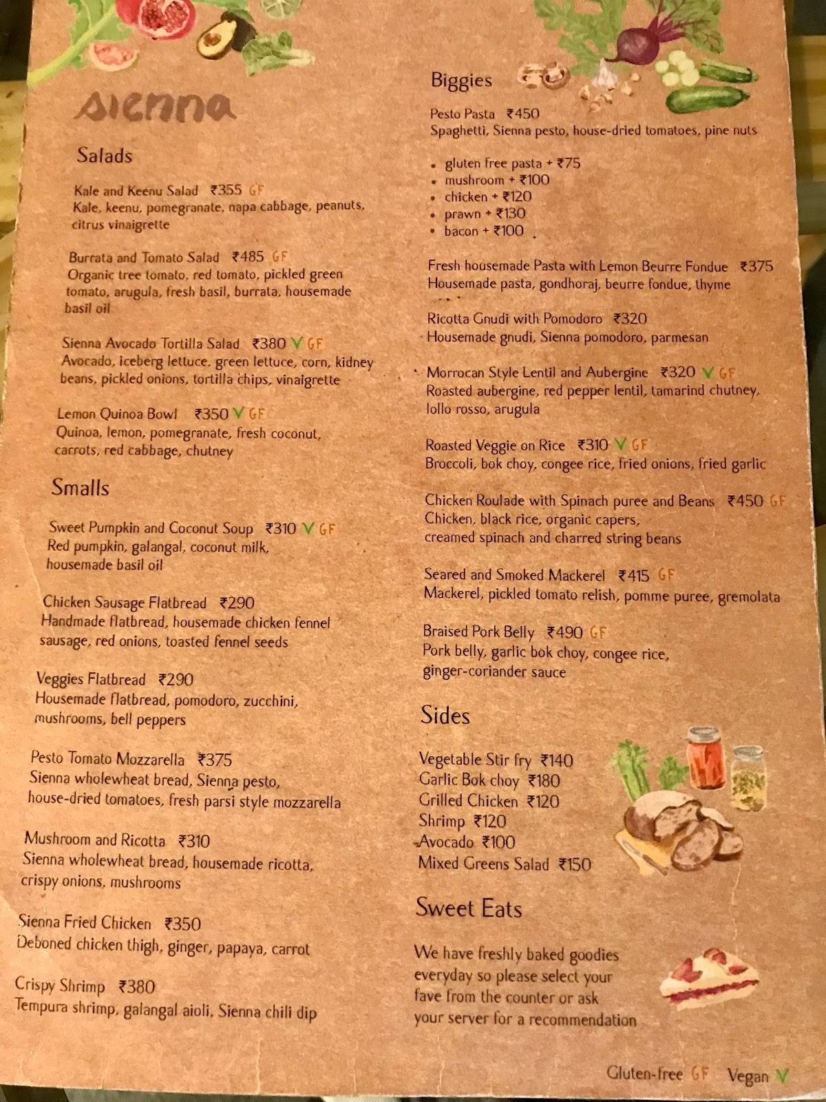 Menu at Sienna Store & Cafe, Kolkata, 49