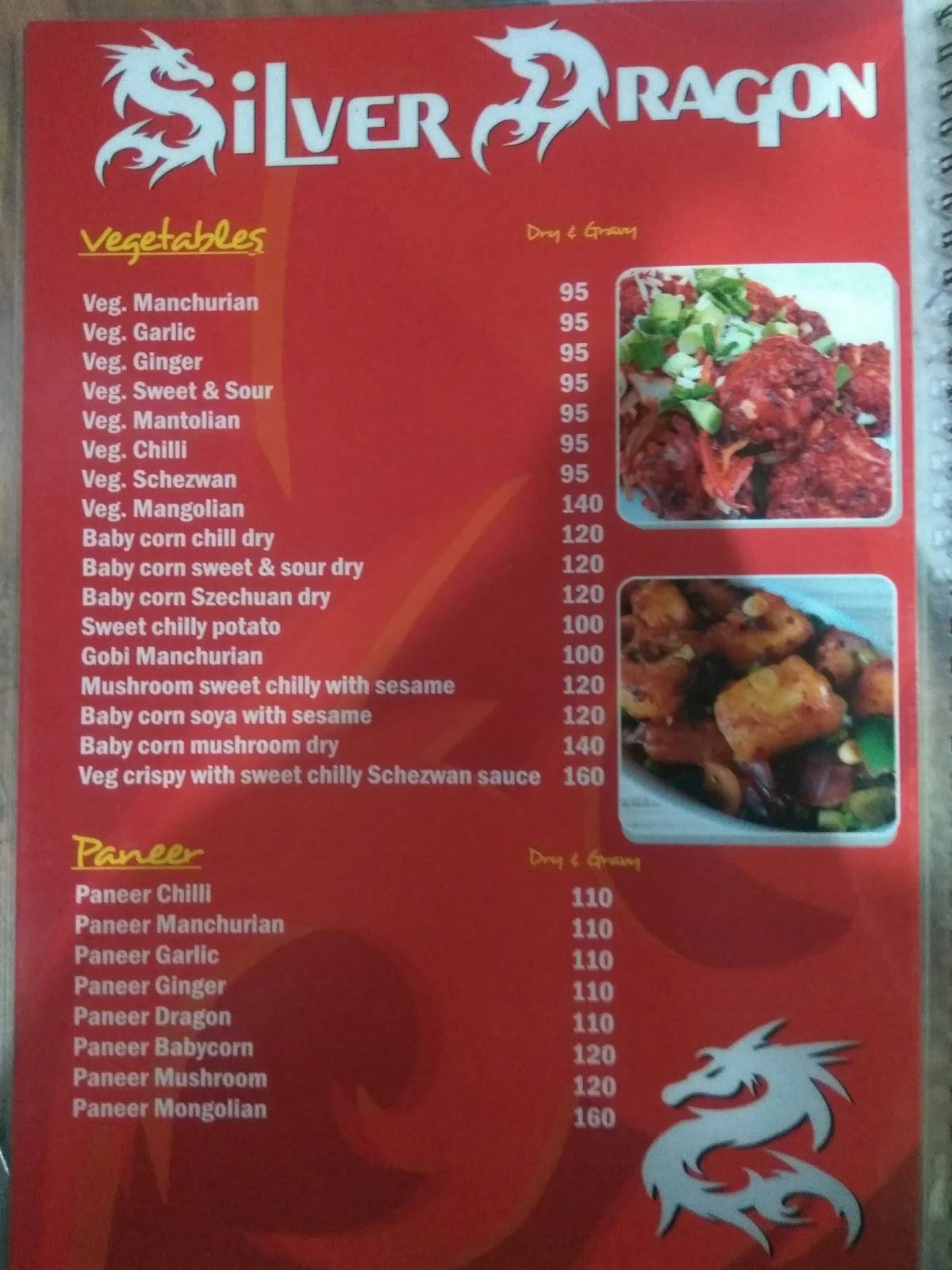 Menu at Silver Dragon, Anand, Mota Bazaar