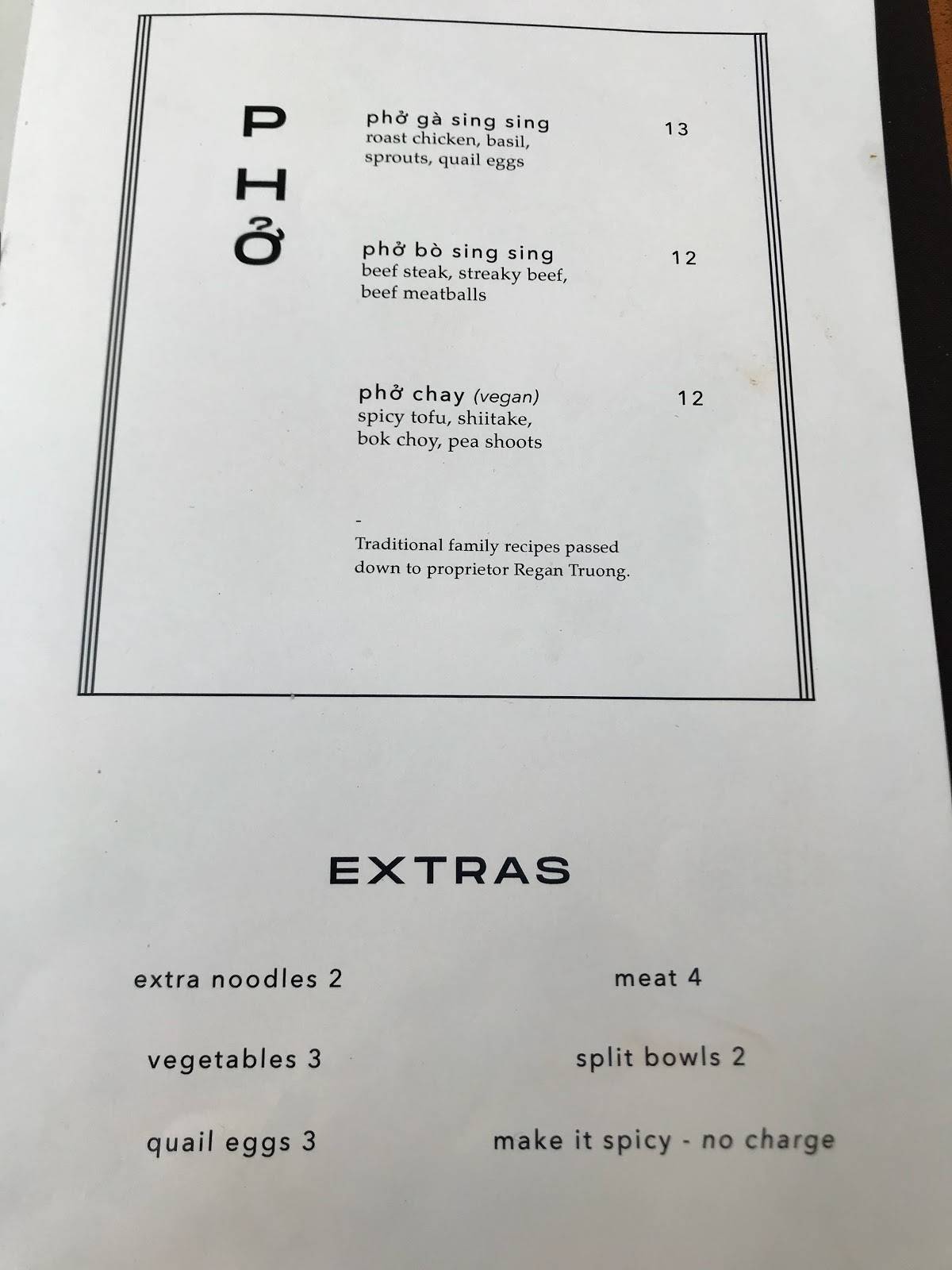 Menu at Sing Sing pub & bar, Vancouver, Main St