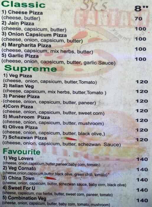 Menu at Sk's Fantasy, Pune, 10 Purandar Building Shop
