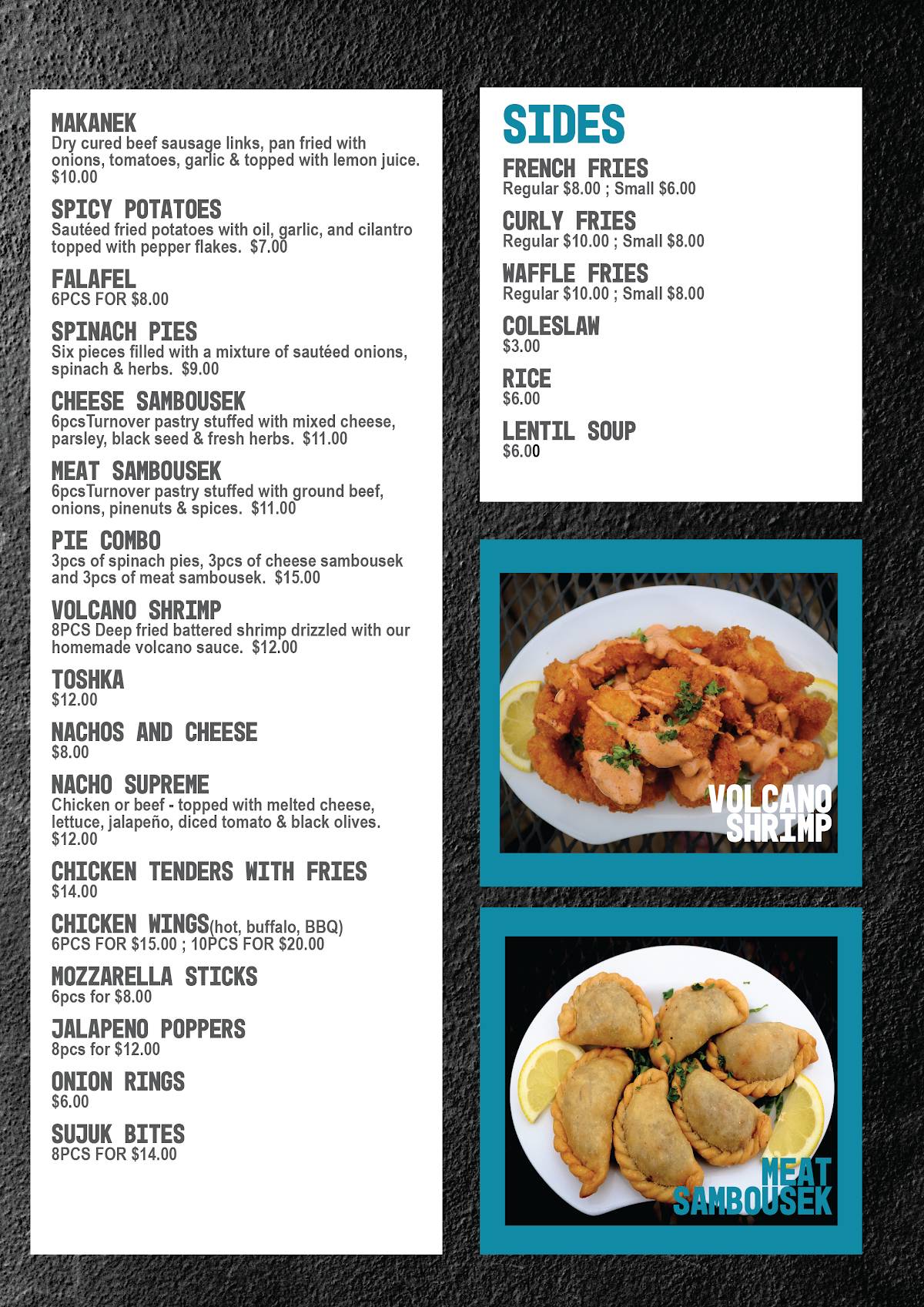 Menu at Sky Lounge Parma pub & bar, Parma Heights