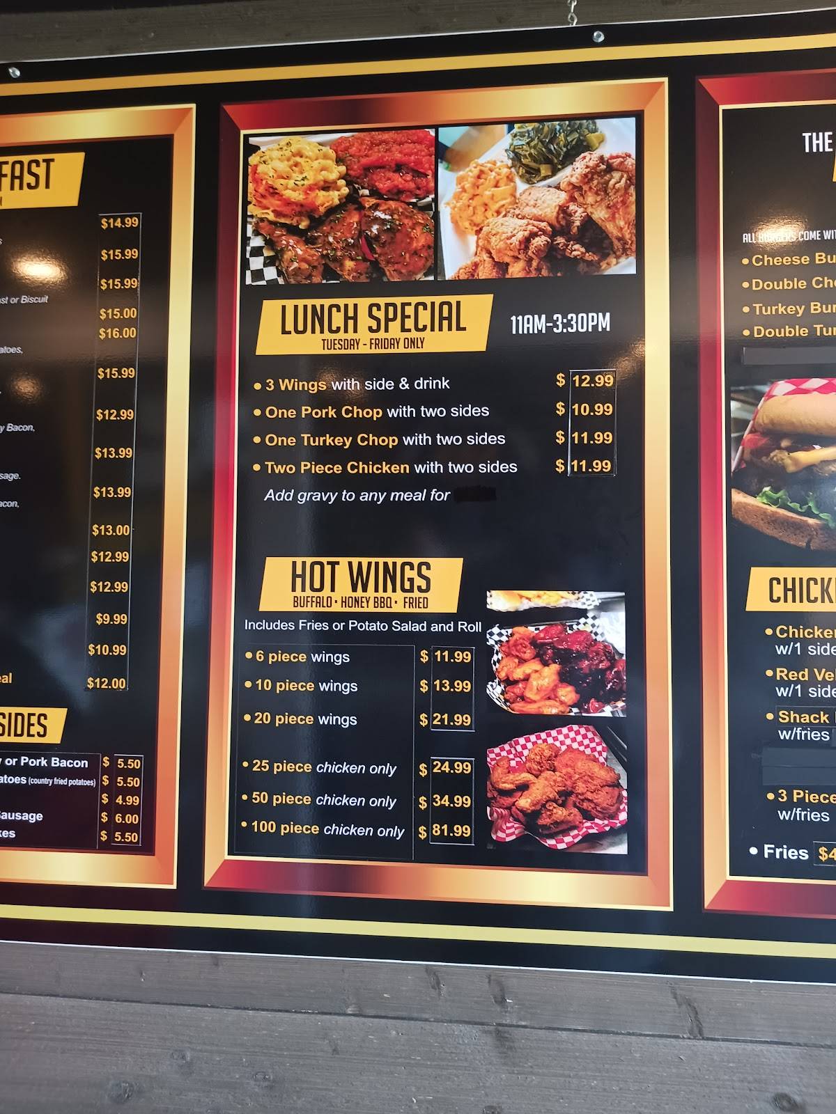 Menu at Soul Food Shack restaurant, Gardena