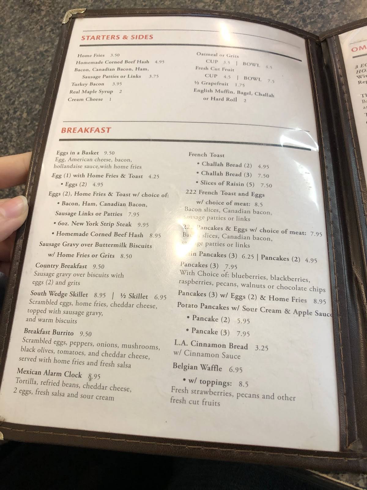 Menu at South Wedge Diner restaurant, Rochester