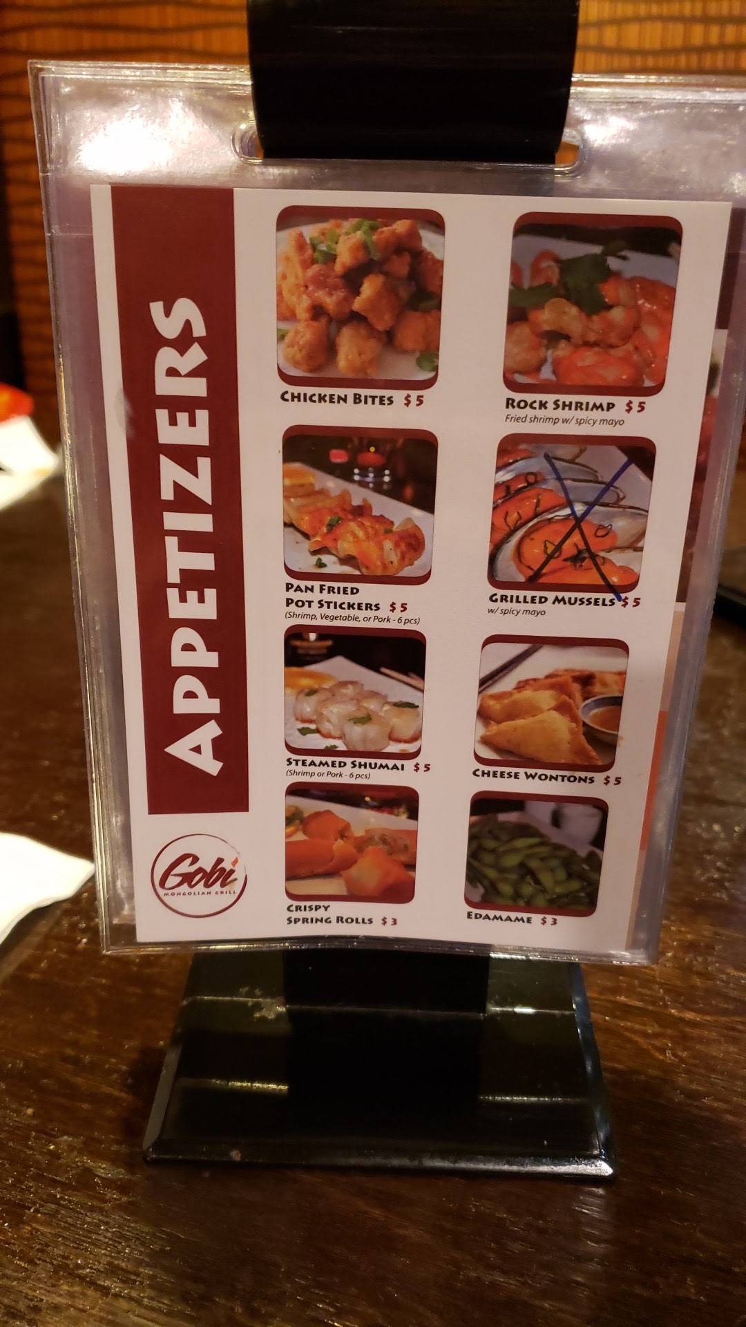 Menu at Gobi Mongolian Grill pub & bar, Southington