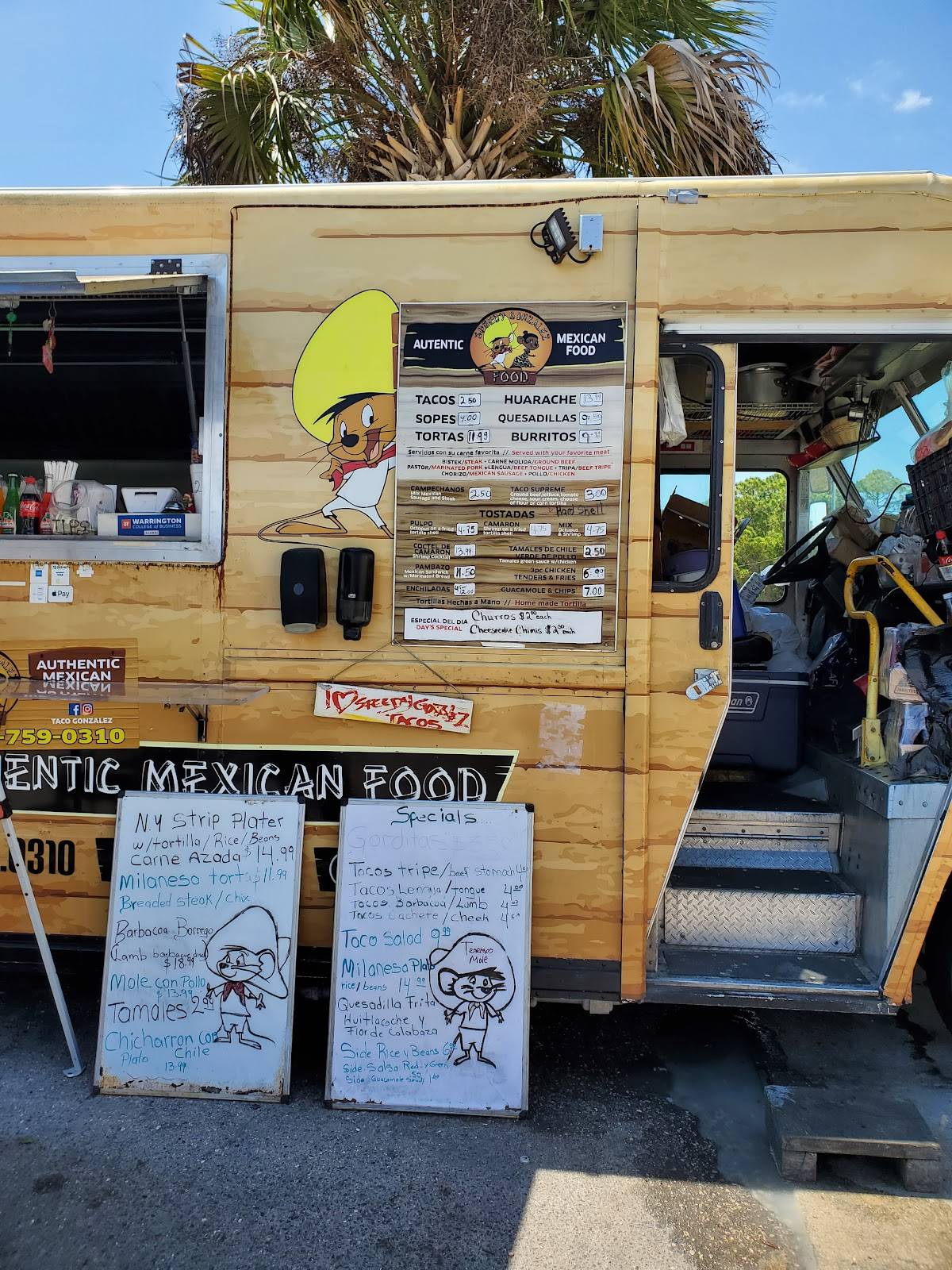 Menu at Speedy Gonzalez Mexican Food Truck restaurant, Englewood