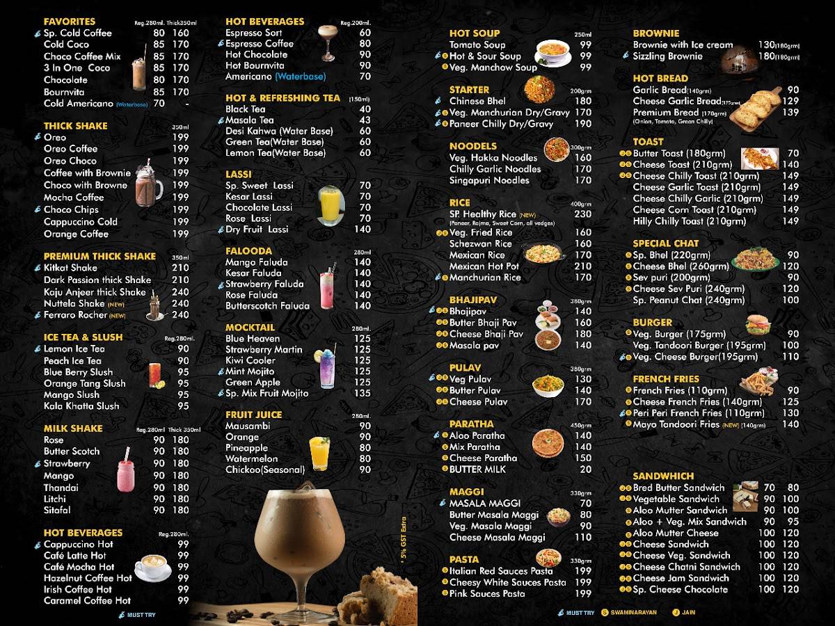 Menu at Spice Hub Restro Cafe, zundal, Ahmedabad, spice hub restro cafe