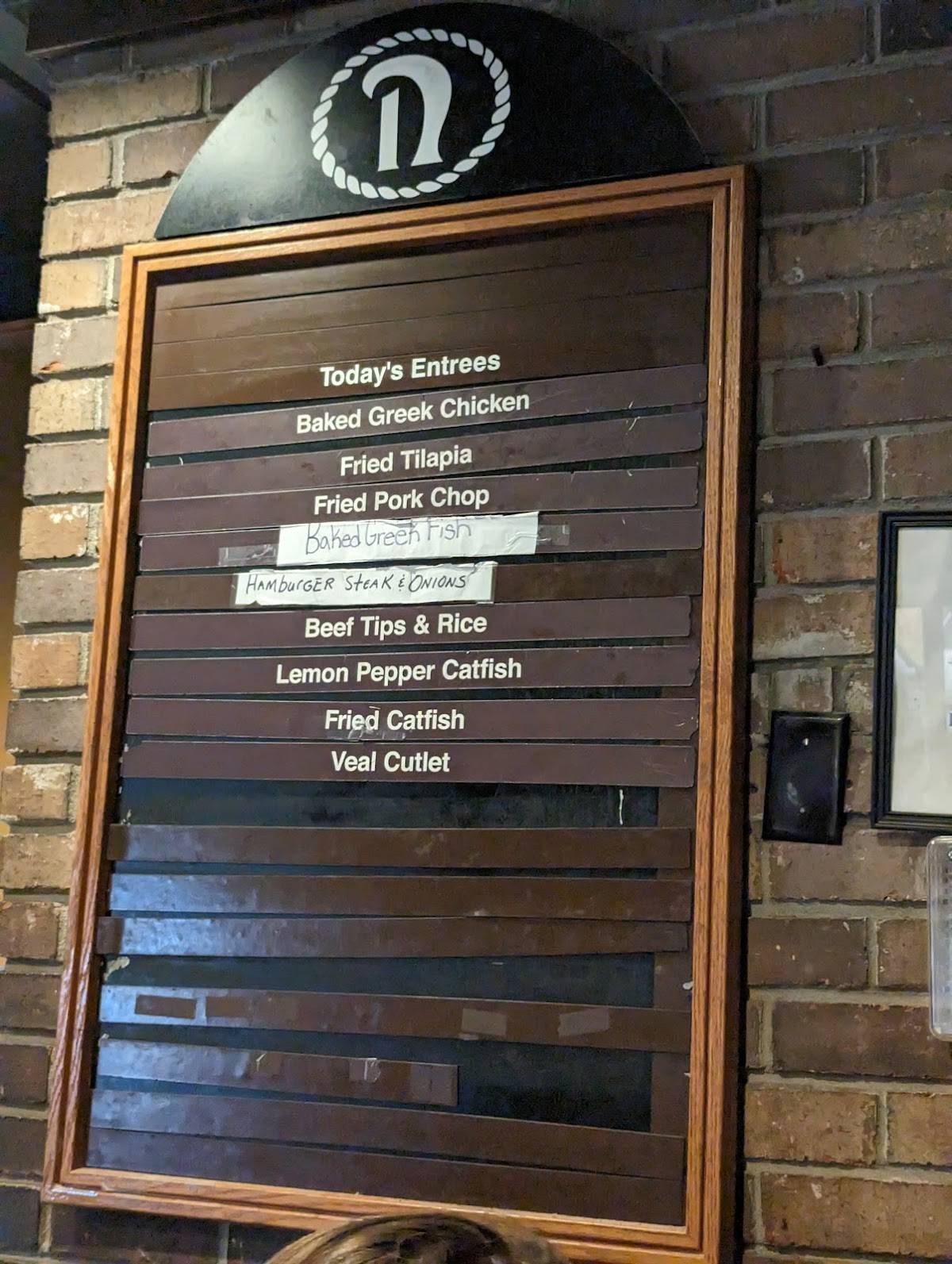 Menu at Niki's West steakhouse, Birmingham