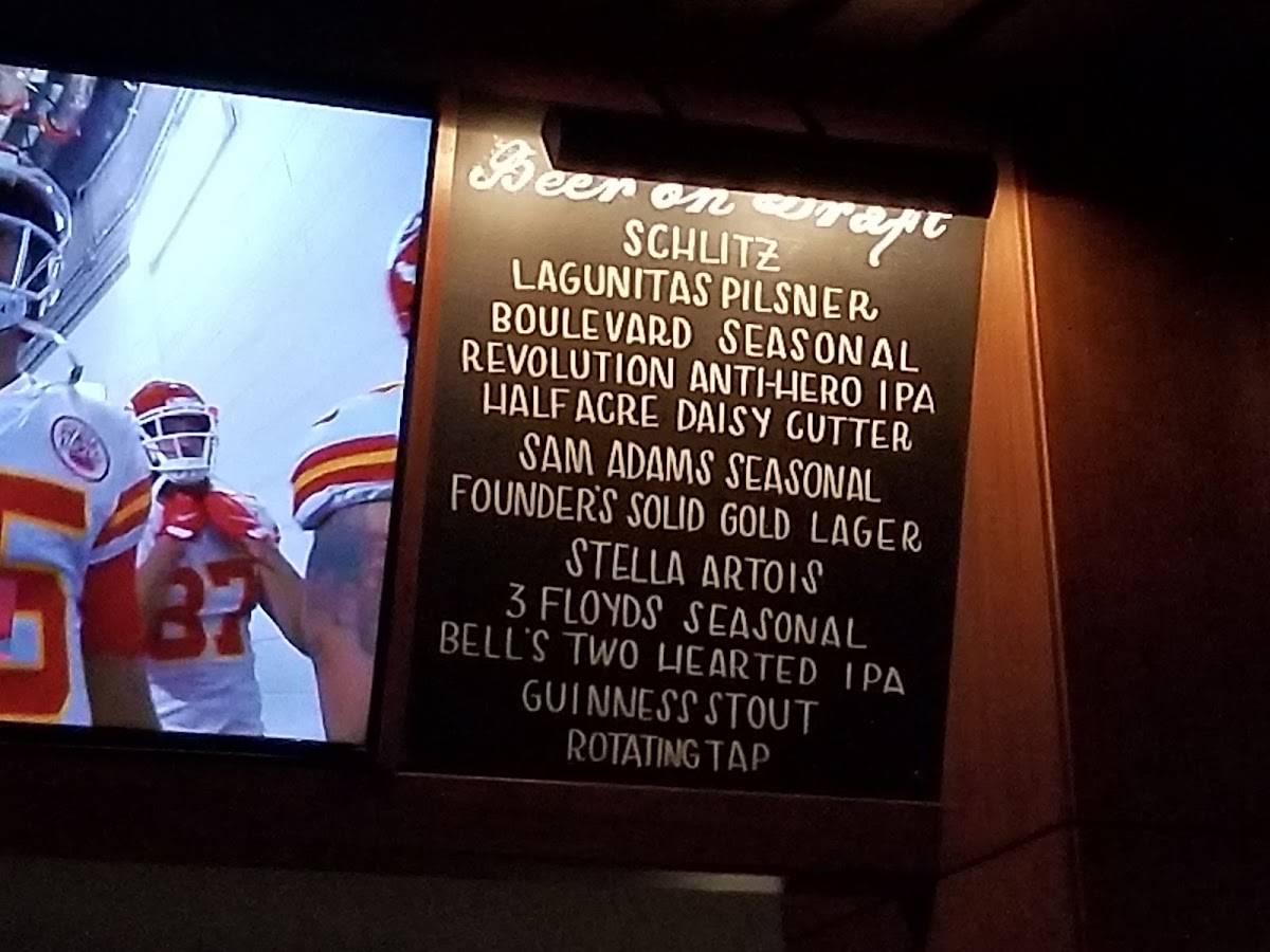 Menu at Remington's steakhouse, Chicago