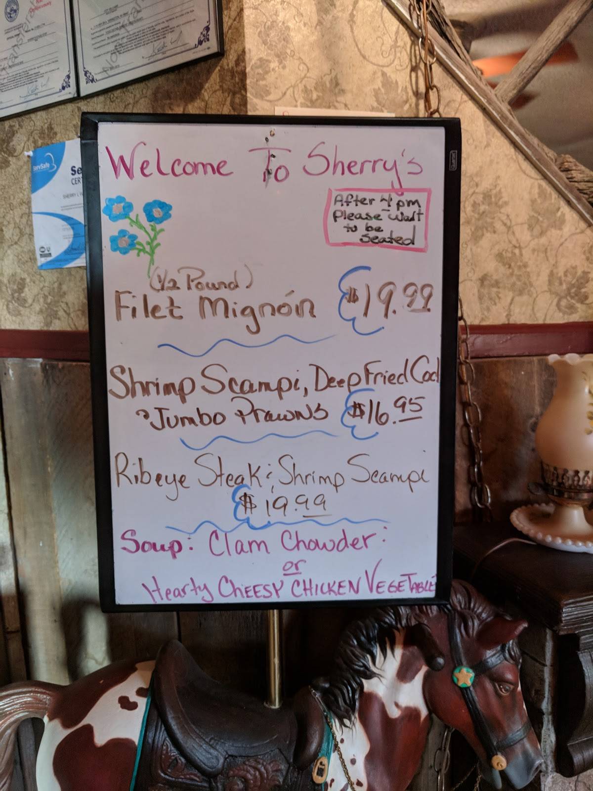 Menu at Sherry's Stage Stop Restaurant, Yerington