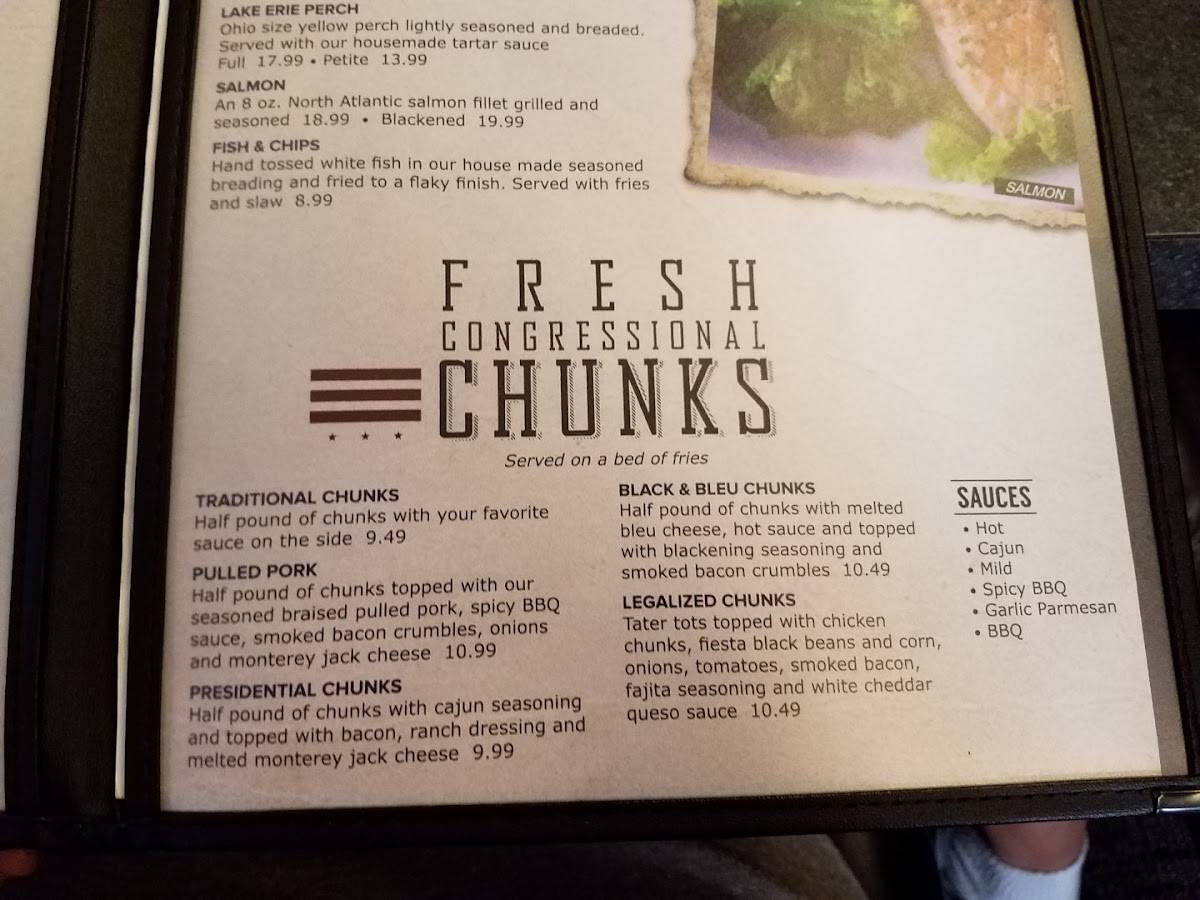 Menu at The Whitehouse Inn steakhouse, Whitehouse