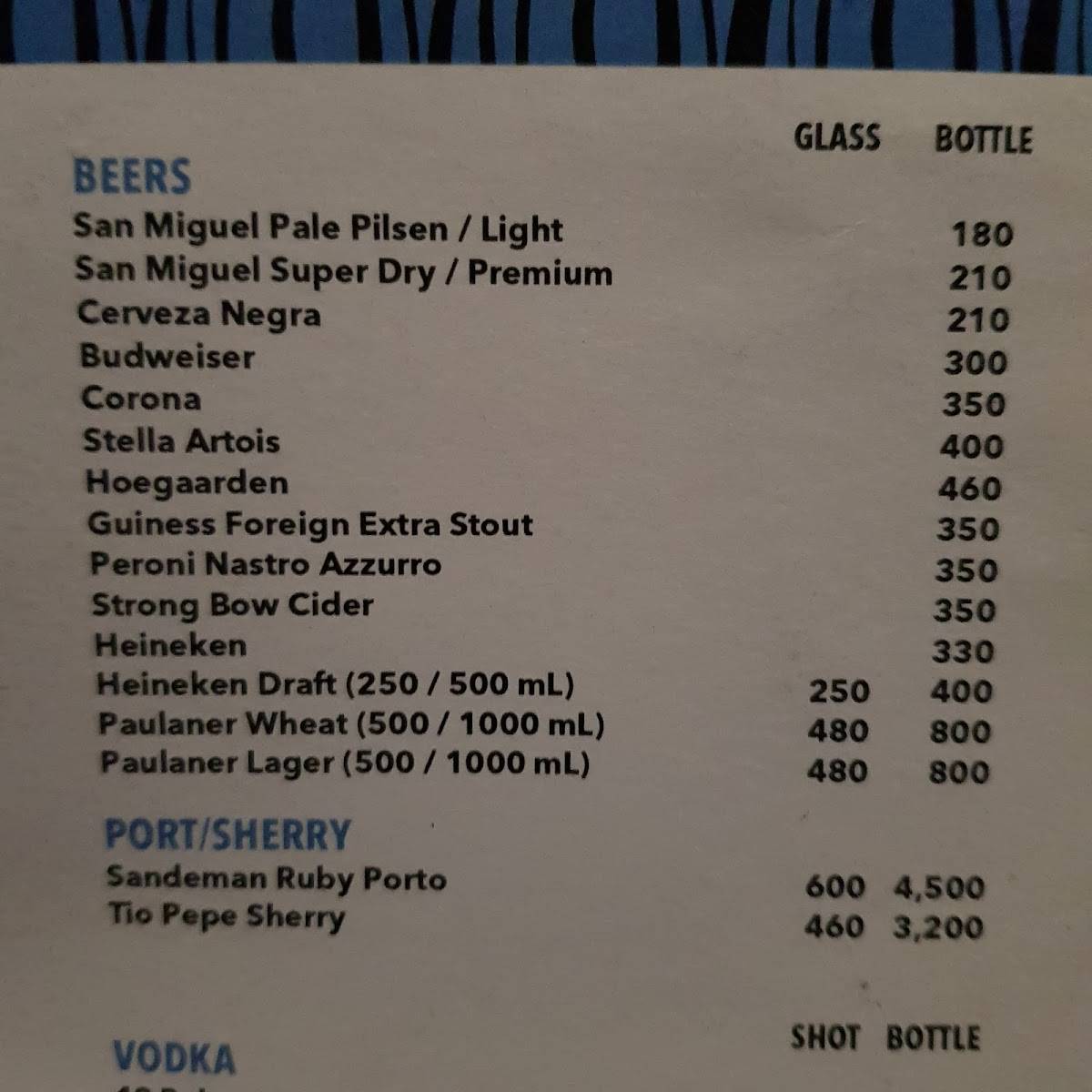 Menu at Straight Up Bar at Seda BGC, Taguig, Seda Hotel Rooftop