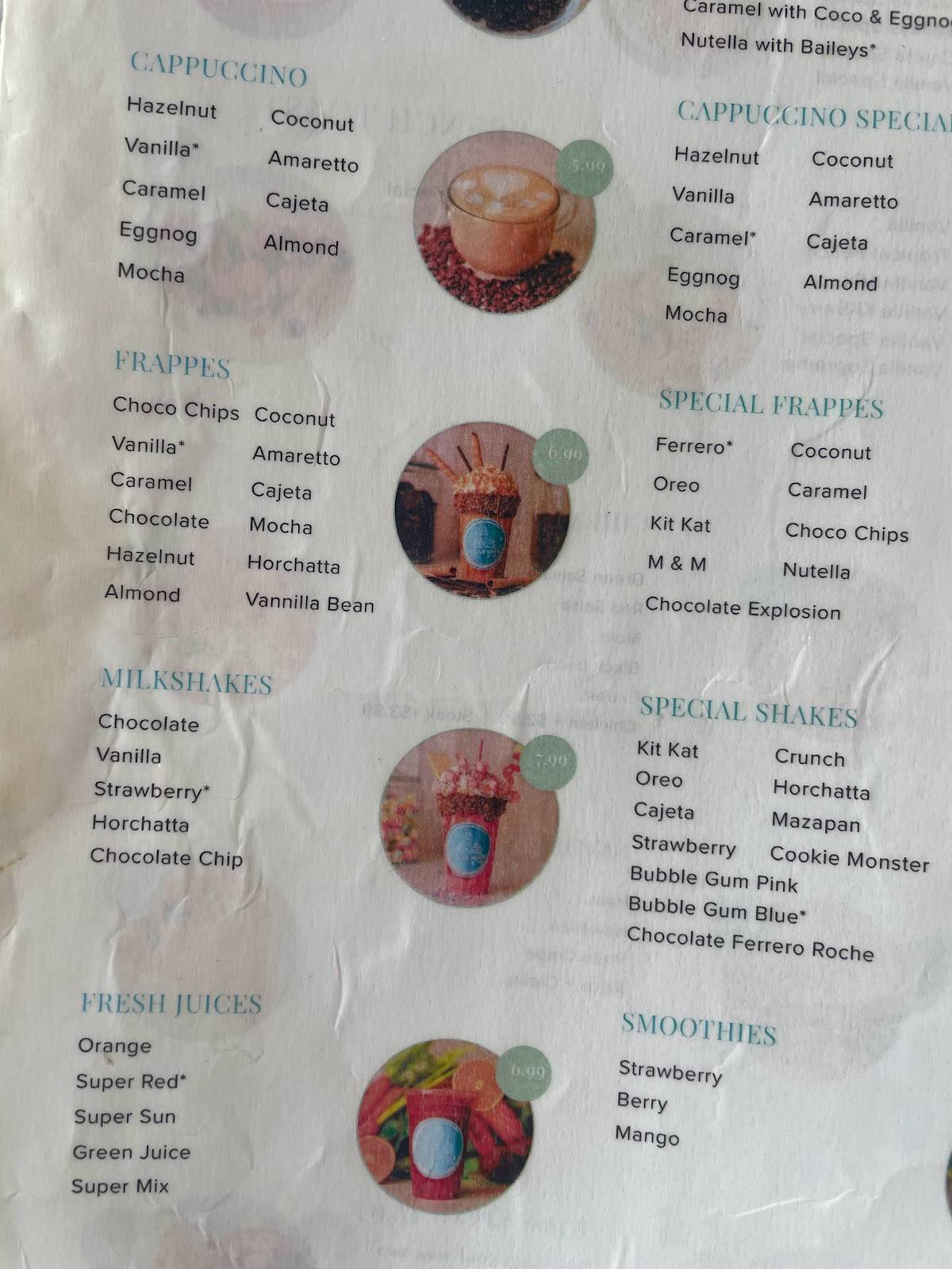 Menu at Sugar Milk Cafe, Naperville