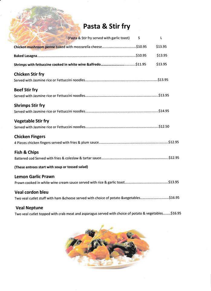 Menu au Sunhouse Family Restaurant, Lacombe