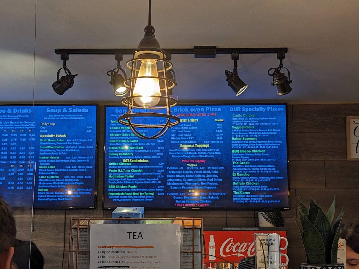 Menu at Sweet River Bakery, Pateros