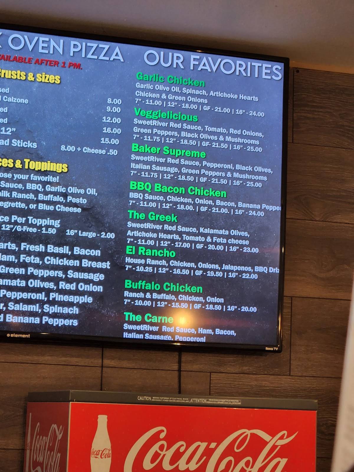Menu at Sweet River Bakery, Pateros