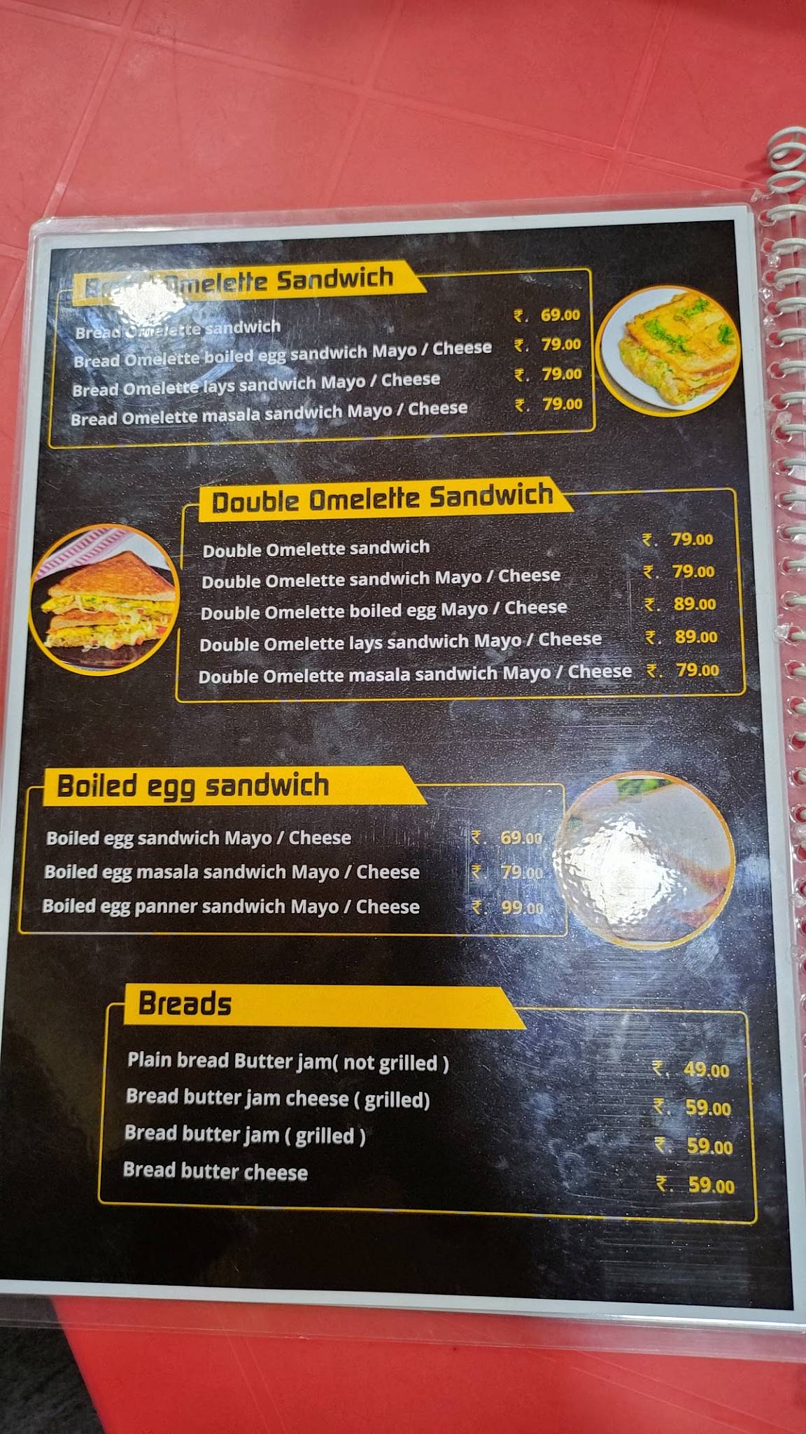 Menu at THE SANDWICH WORLD CAFE, Madurai