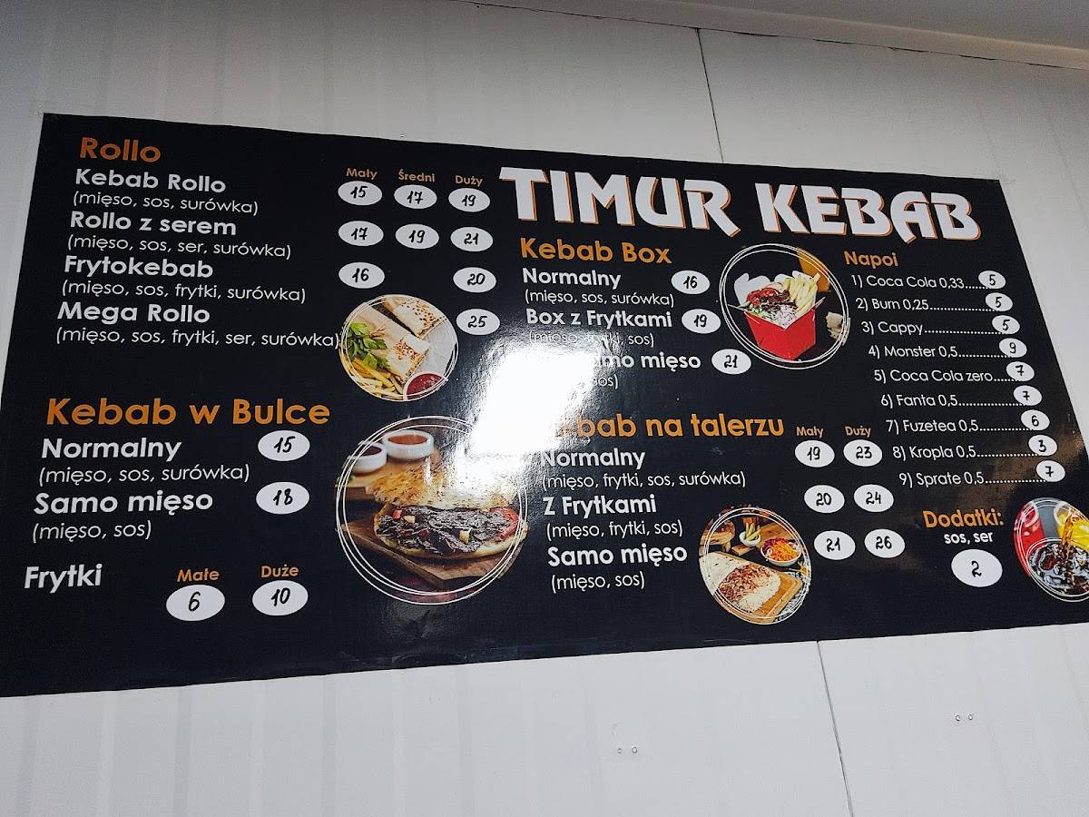 Menu at TIMUR KEBAB, Gdynia