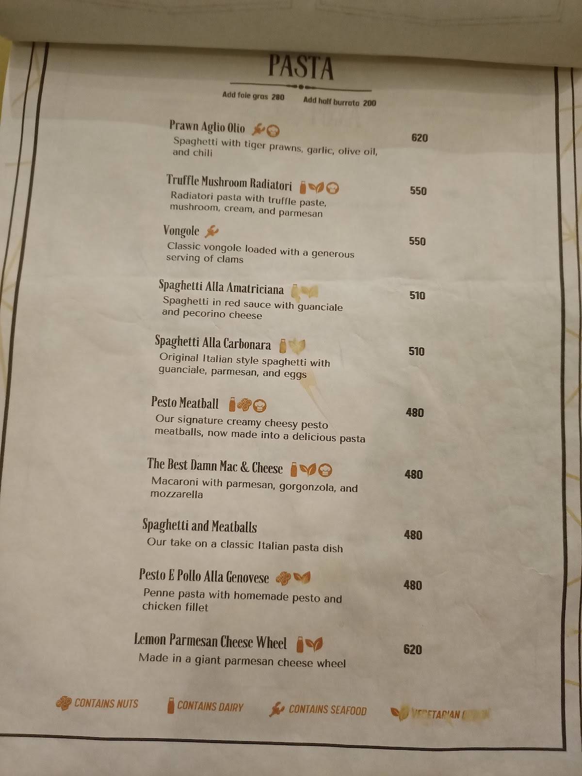 Menu at 205 BGC restaurant, Taguig