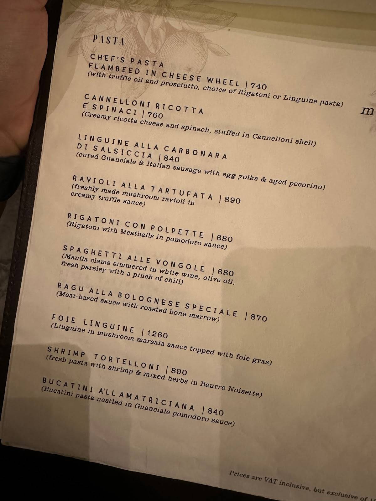 Menu at Tartufo Ristorante - BGC restaurant, Taguig