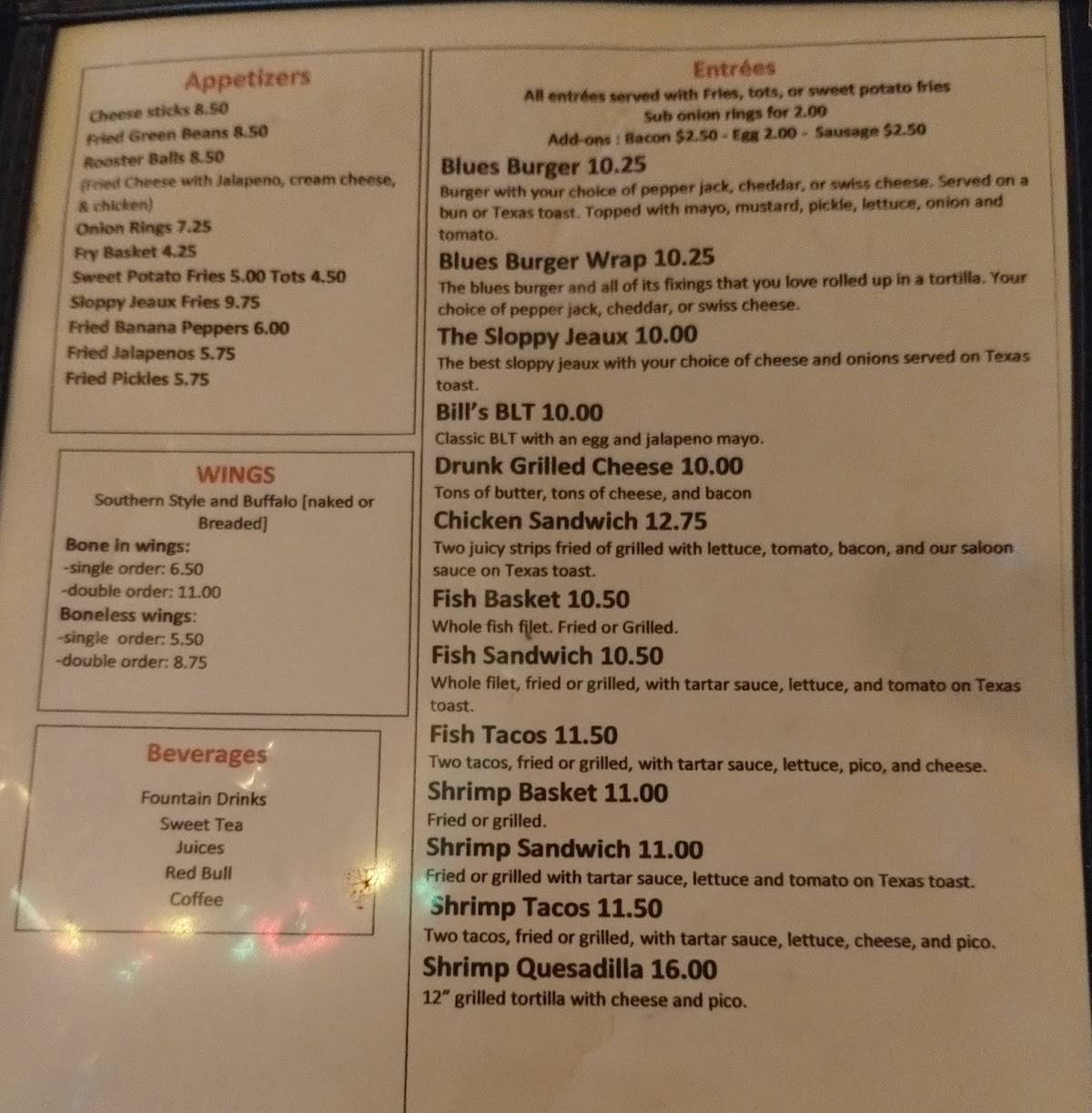 Menu at The Bad Apple Saloon Bar and Grill, Lake Charles