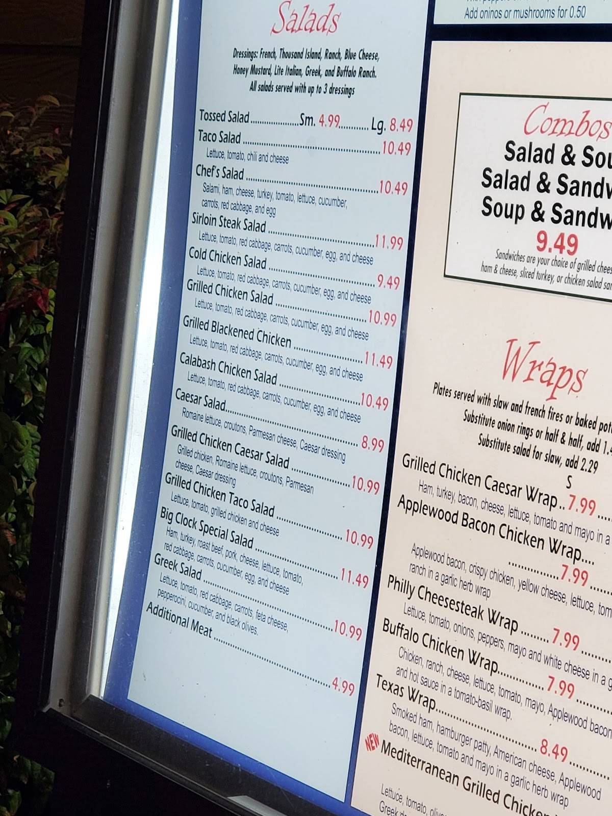 Menu at The Big Clock of Berea BBQ, Greenville