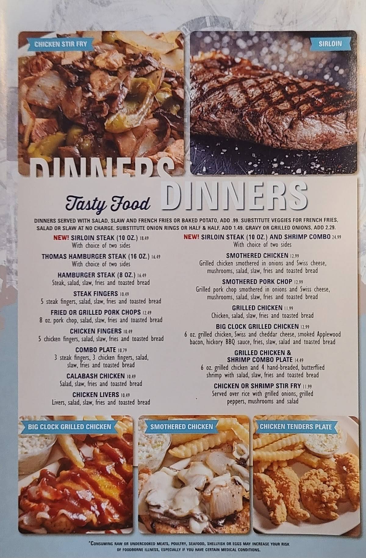 Menu at The Big Clock of Berea BBQ, Greenville