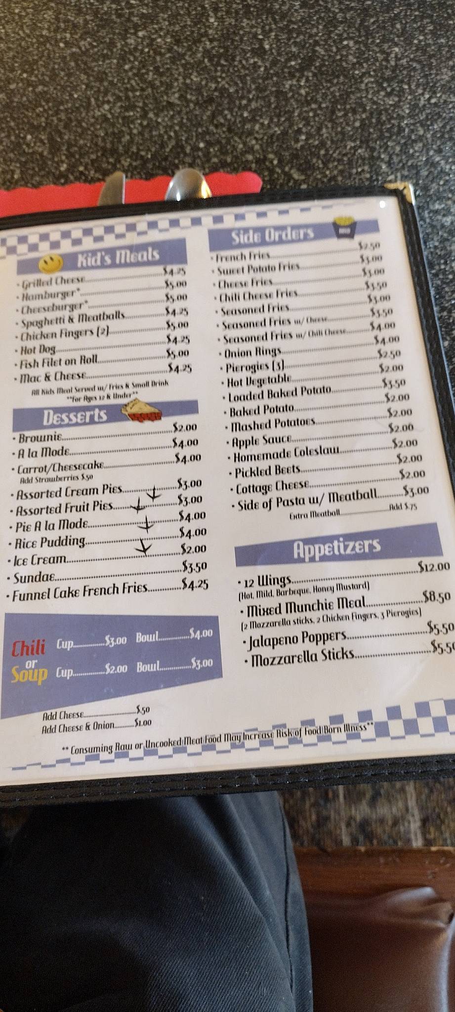 Menu at The Bluebird 2 Diner restaurant, Factoryville