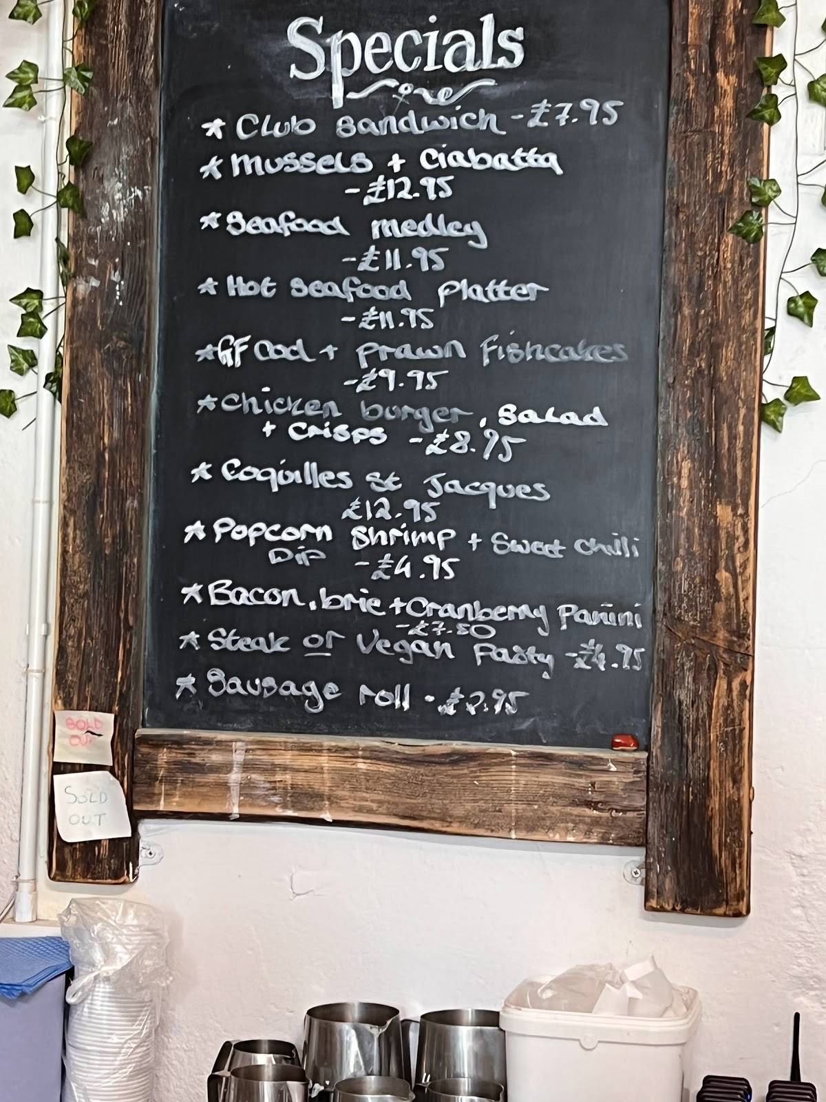Menu at The Boat Shed Cafe, West Lulworth, Lulworth Cove