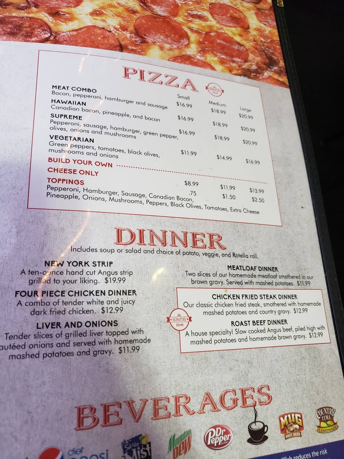Menu at The Cabin Bar & Grill, Omaha