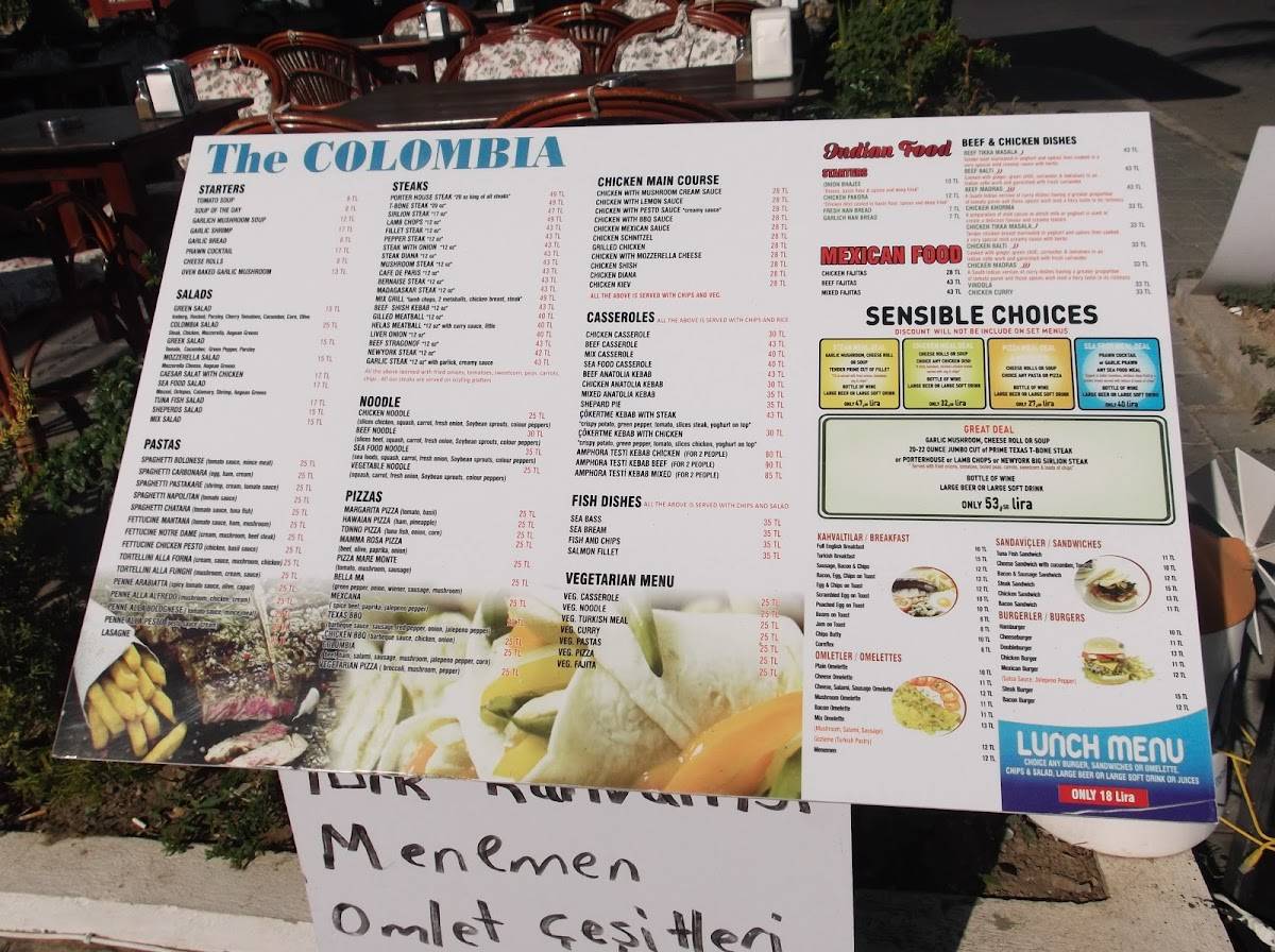 Menu at The Colombia Restoran Steak House, Bodrum