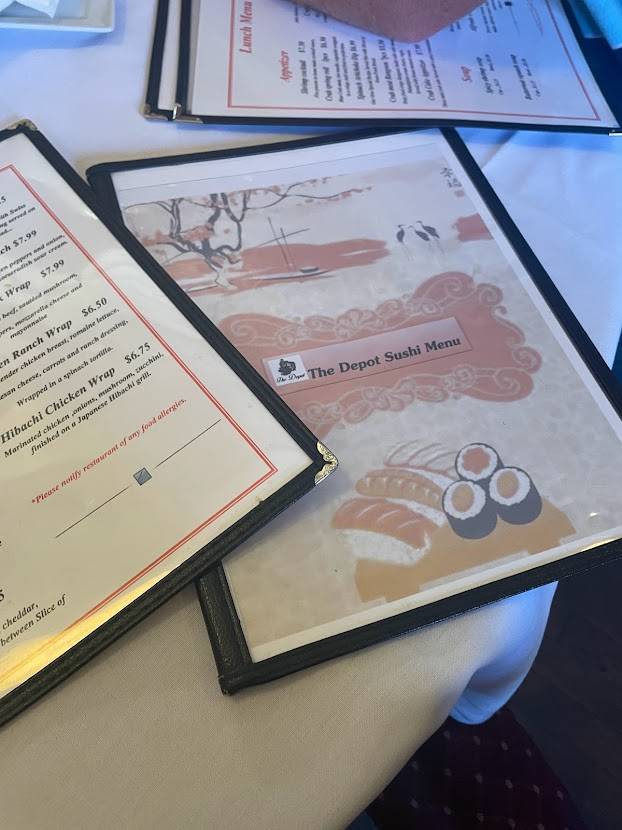 Menu at The Depot restaurant, Ironton