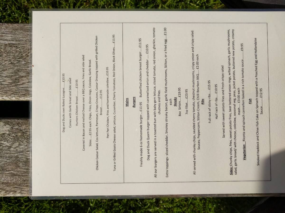 Menu at The Dog & Duck pub & bar, Redhill, Prince of Wales Rd