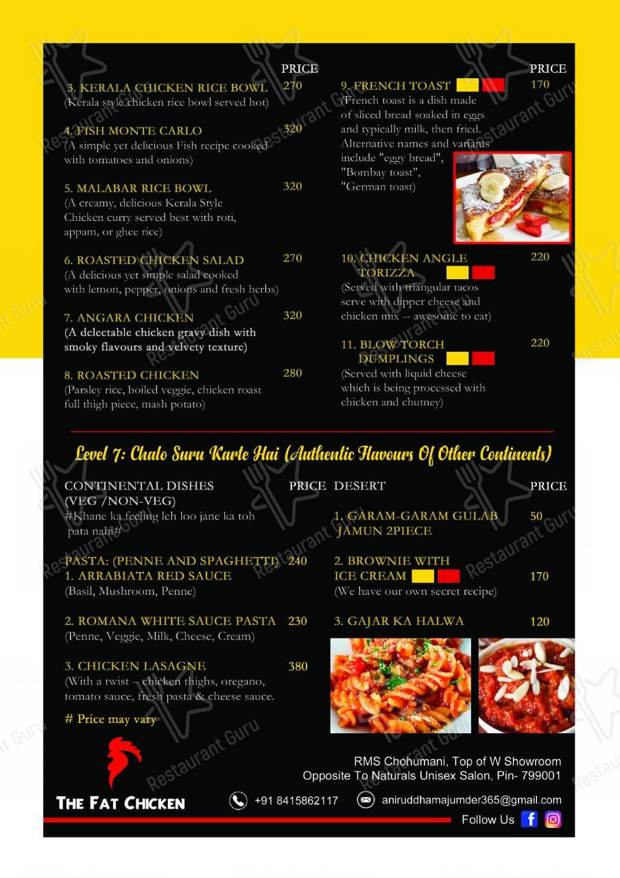 Menu at The Fat Chicken, Agartala, Mantribari Rd