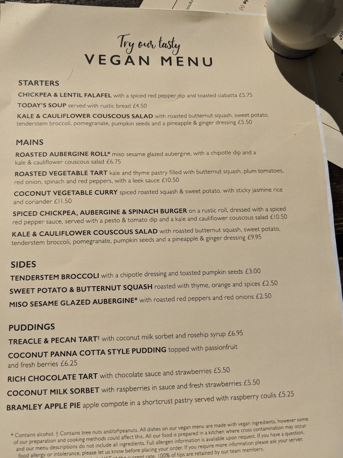 Menu at The Fox House pub & bar, Sheffield, Longshaw House