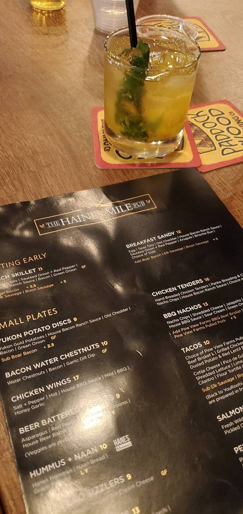 Menu at The Haines Mile Pub, Saskatoon, Meadows Pkwy #20