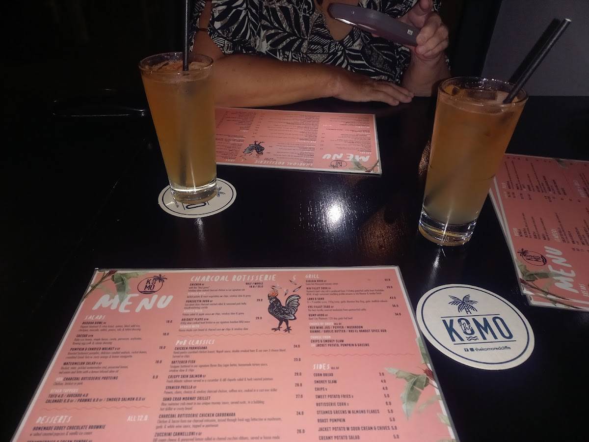 Menu at The Komo restaurant, Redcliffe, 99 Marine Parade