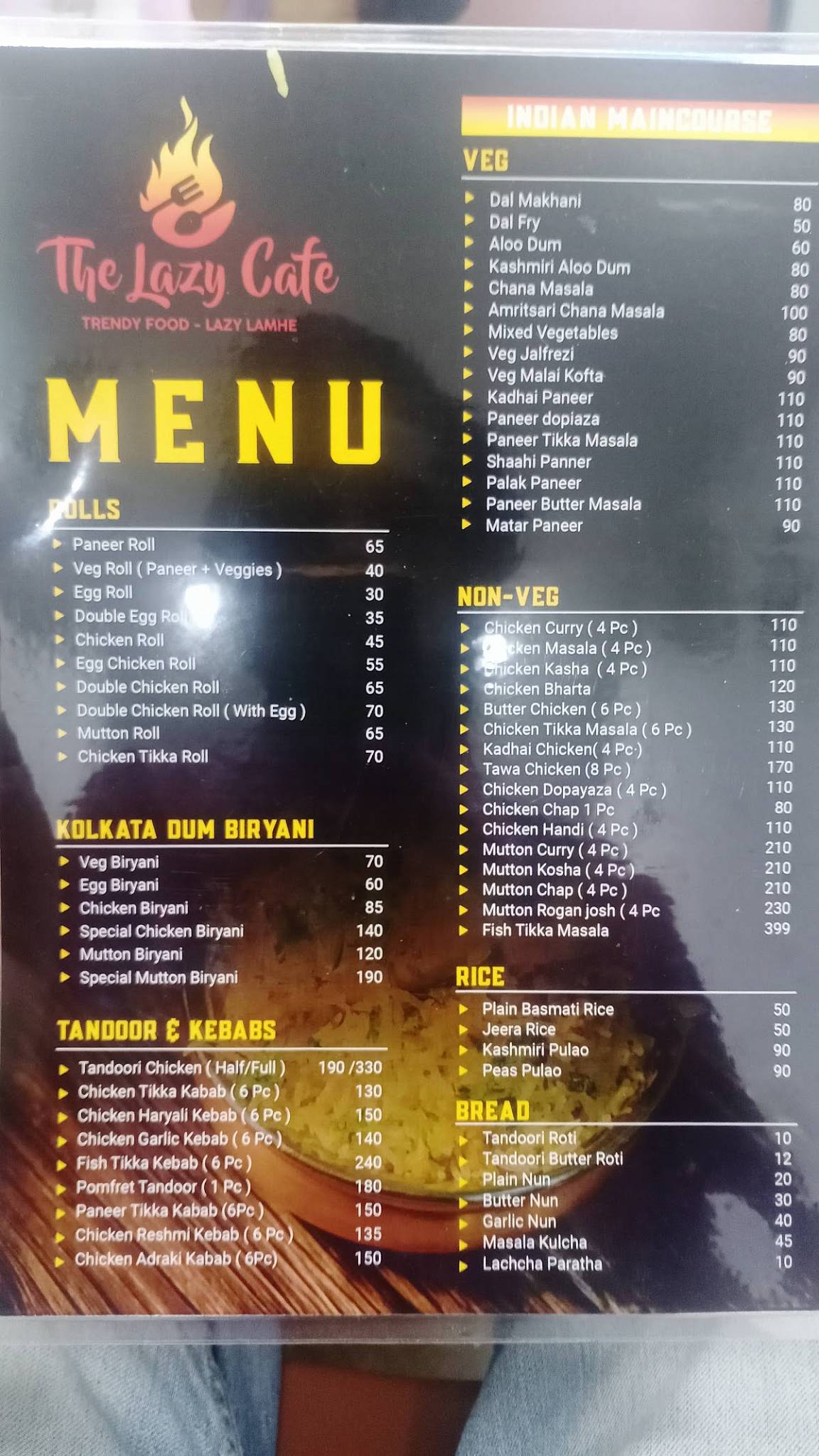 Menu at The Lazy Cafe, Durgapur