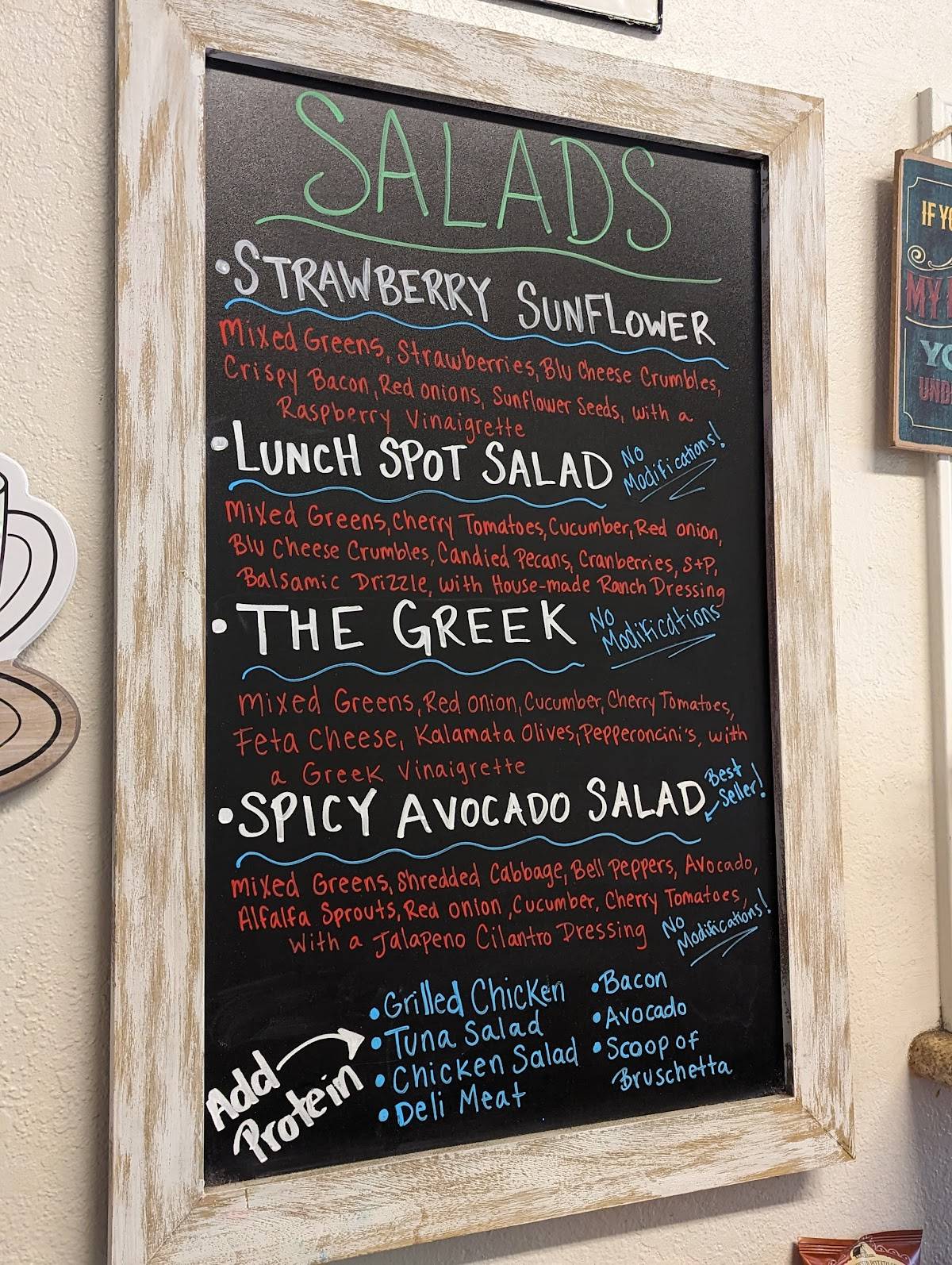 Menu at The Lunch Spot restaurant, Palm Desert