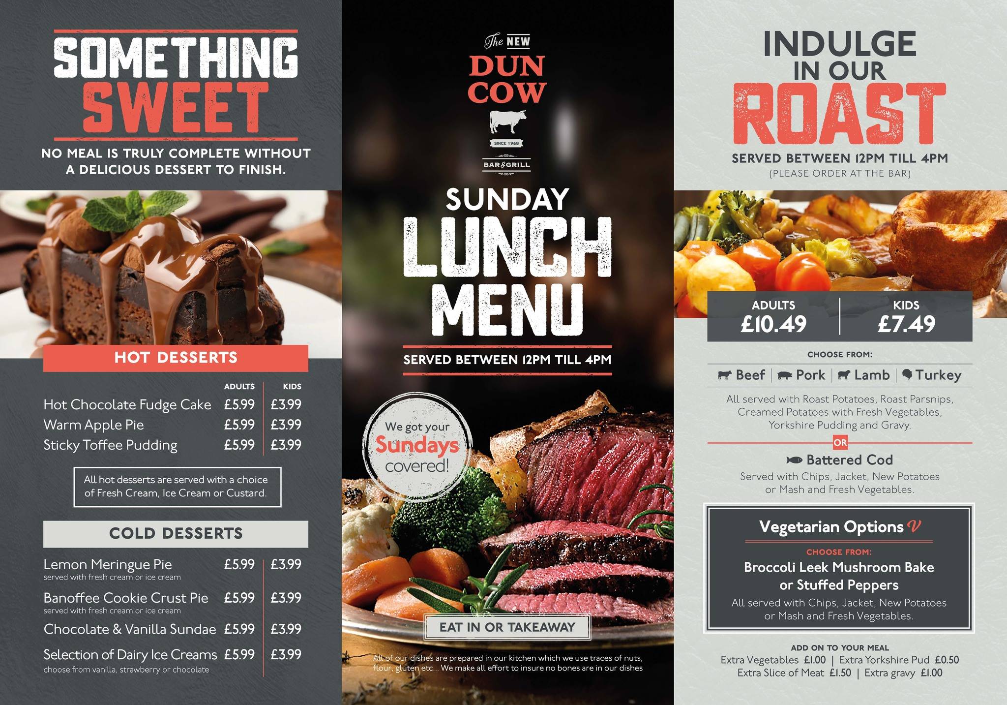 Menu at The New Dun Cow Bar & Grill, Telford