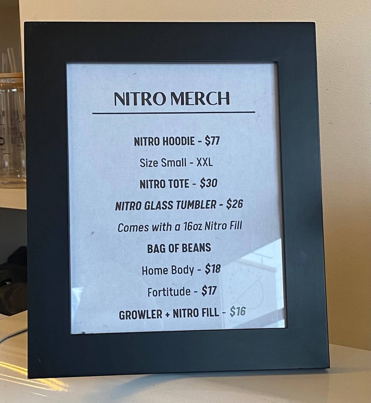 Menu at The Nitro Bar, Newport, 2 Pond Ave
