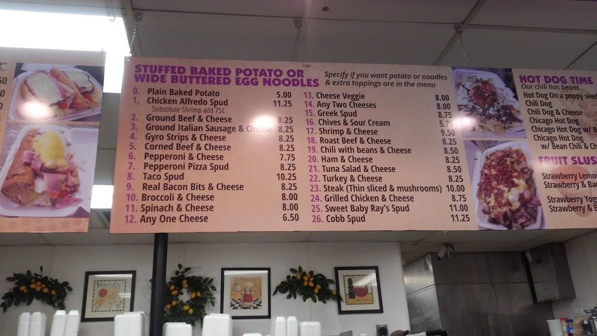 Menu at The Potato Place desserts, Detroit