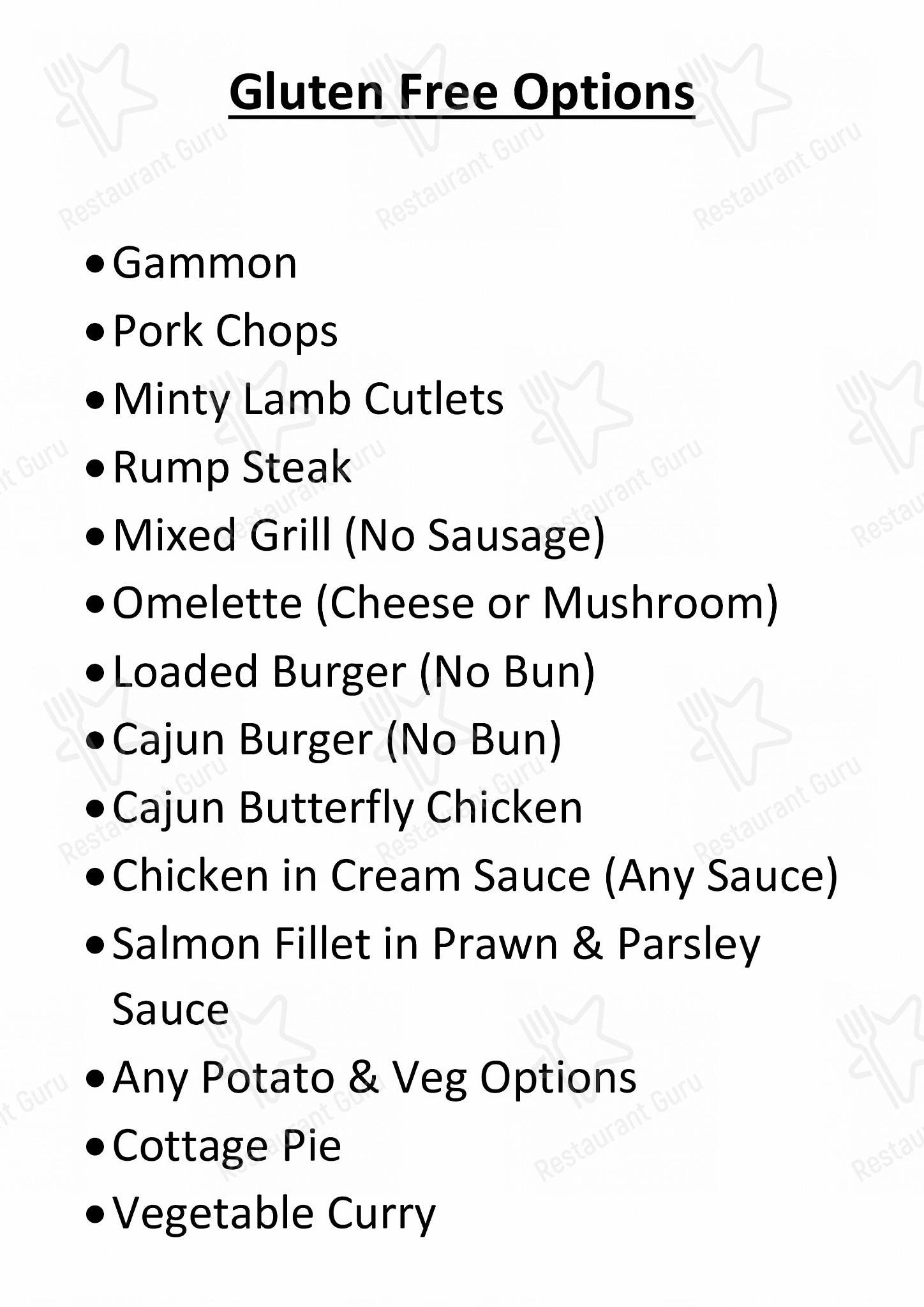 Menu at The Red Lion restaurant, Wisbech