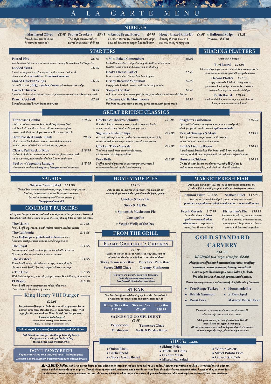 Menu at The Three Trees pub & bar, Emerson Valley