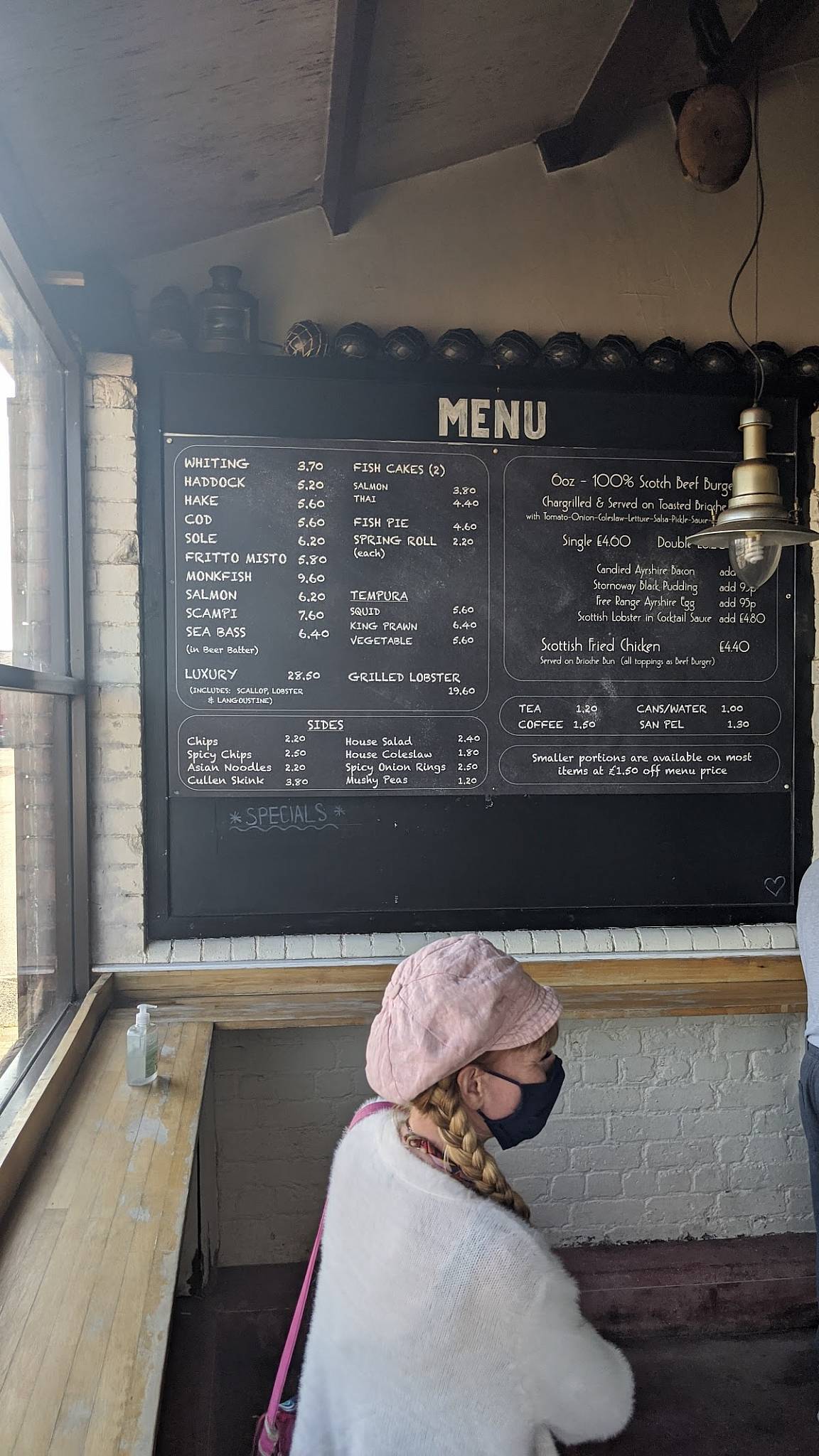 Menu at The Wee Hurrie fast food, Troon