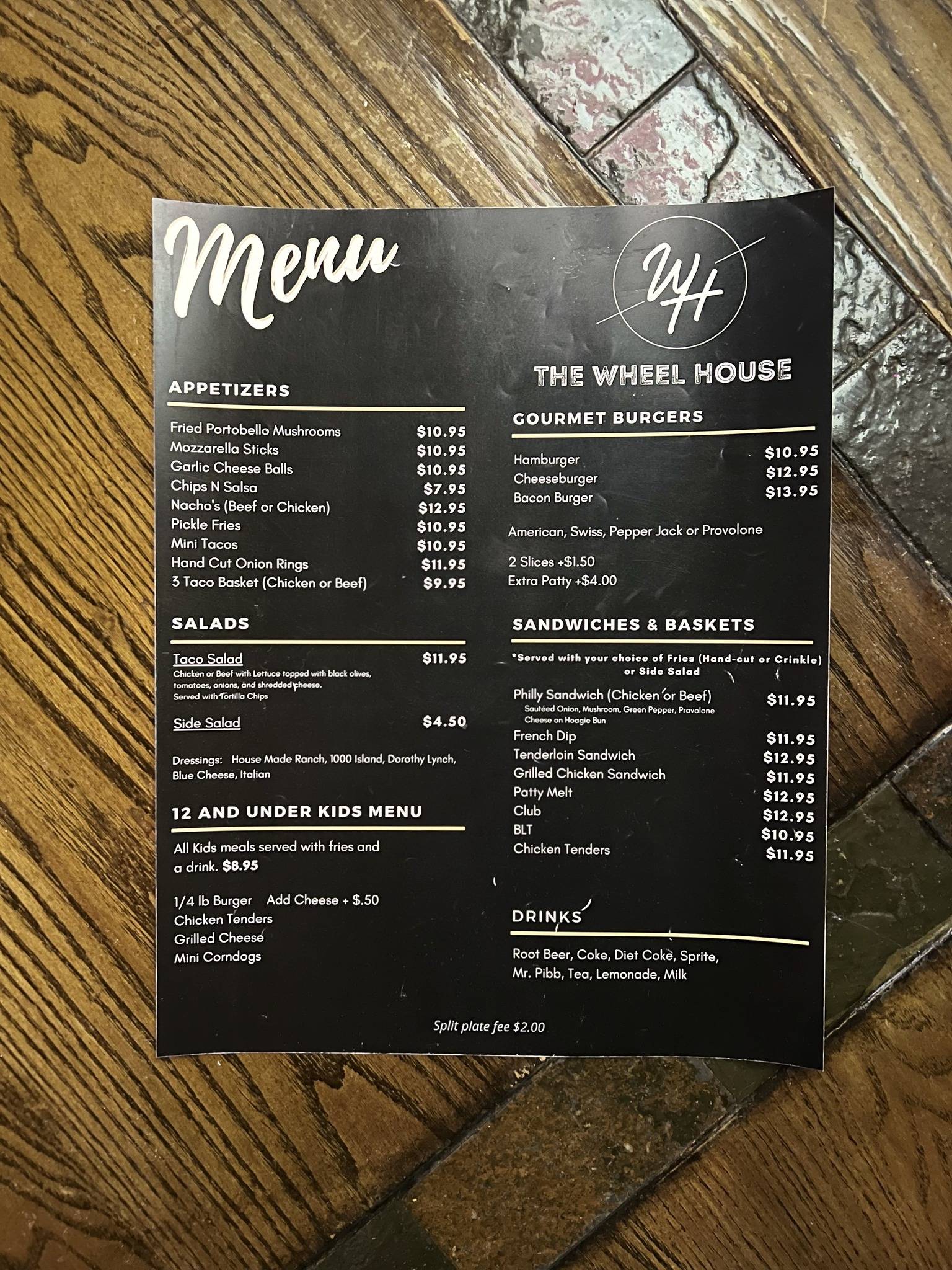 Menu at The Wheelhouse pub & bar, Wahoo