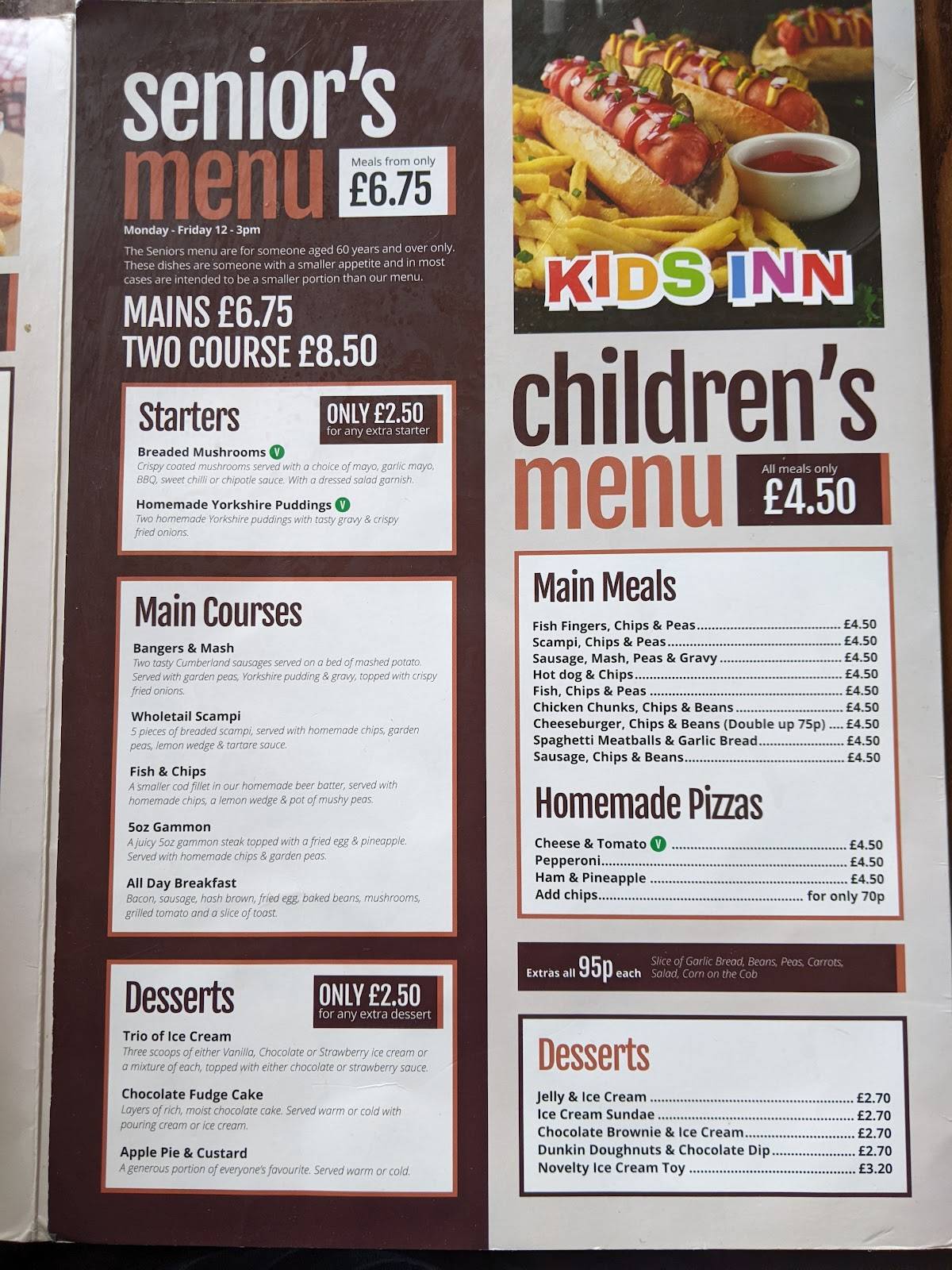 Menu at The Wishing Well pub & bar, Selby